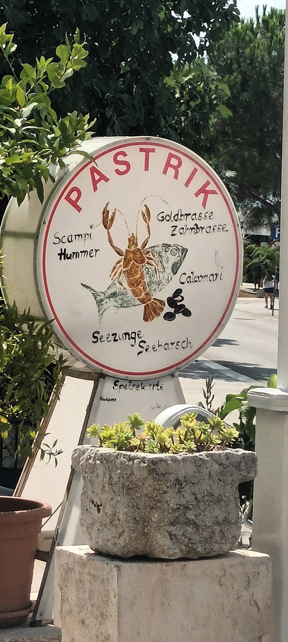 Menu at Restaurant “Pastrik”, Rovinj