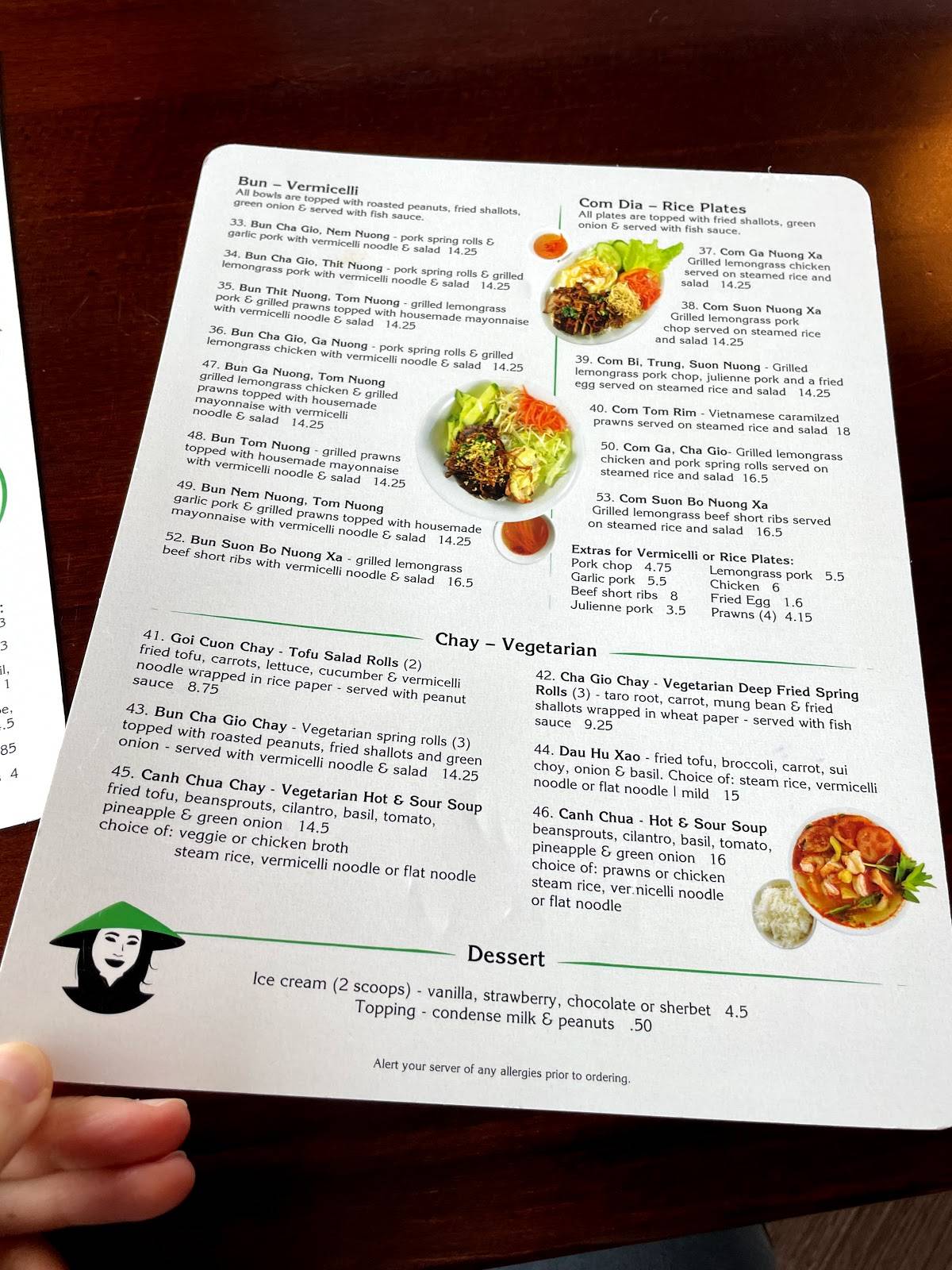 Menu at Pho Vy Vietnamese Restaurant, Langford