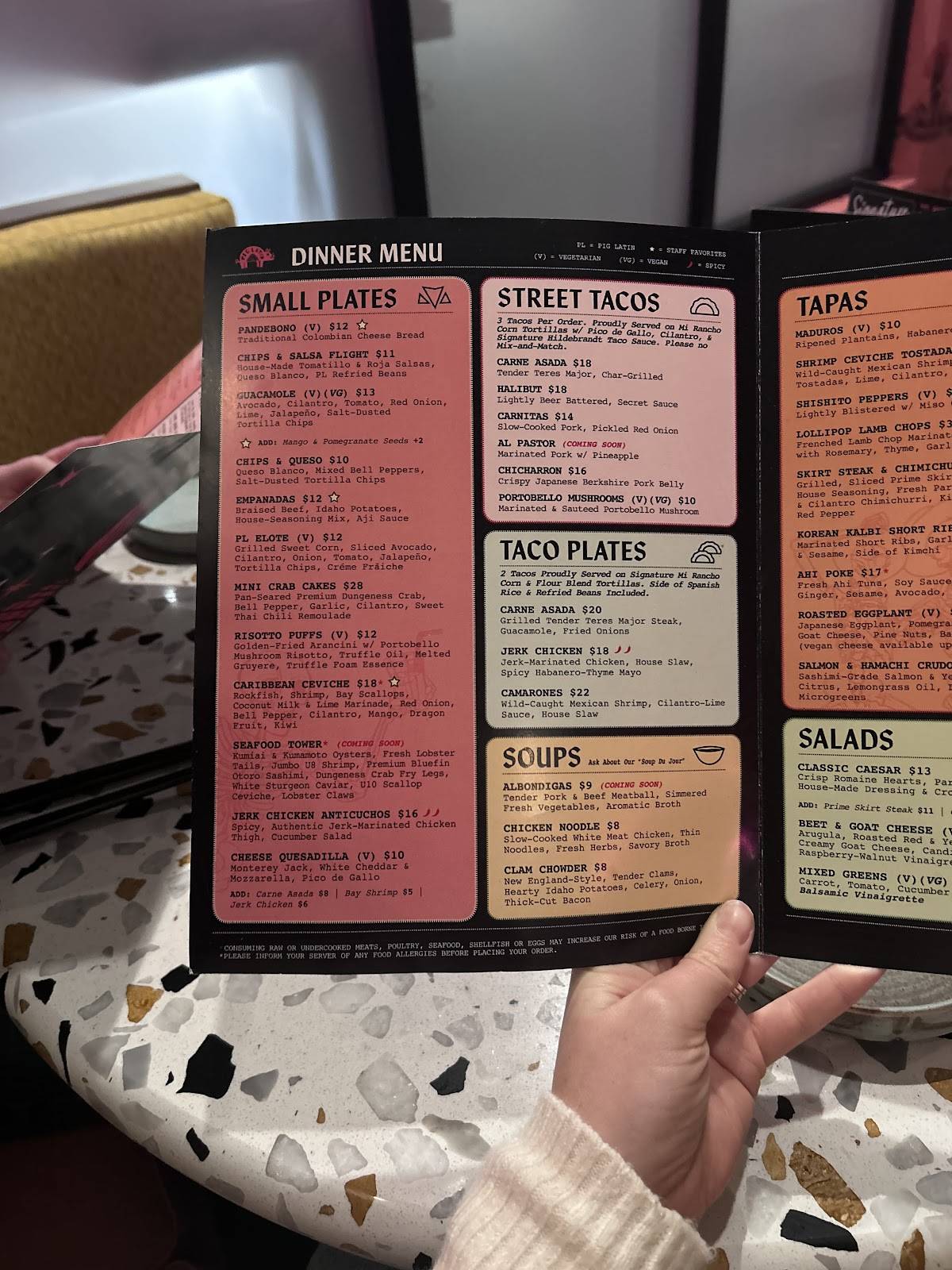 Menu at Pig Latin pub & bar, Eagle
