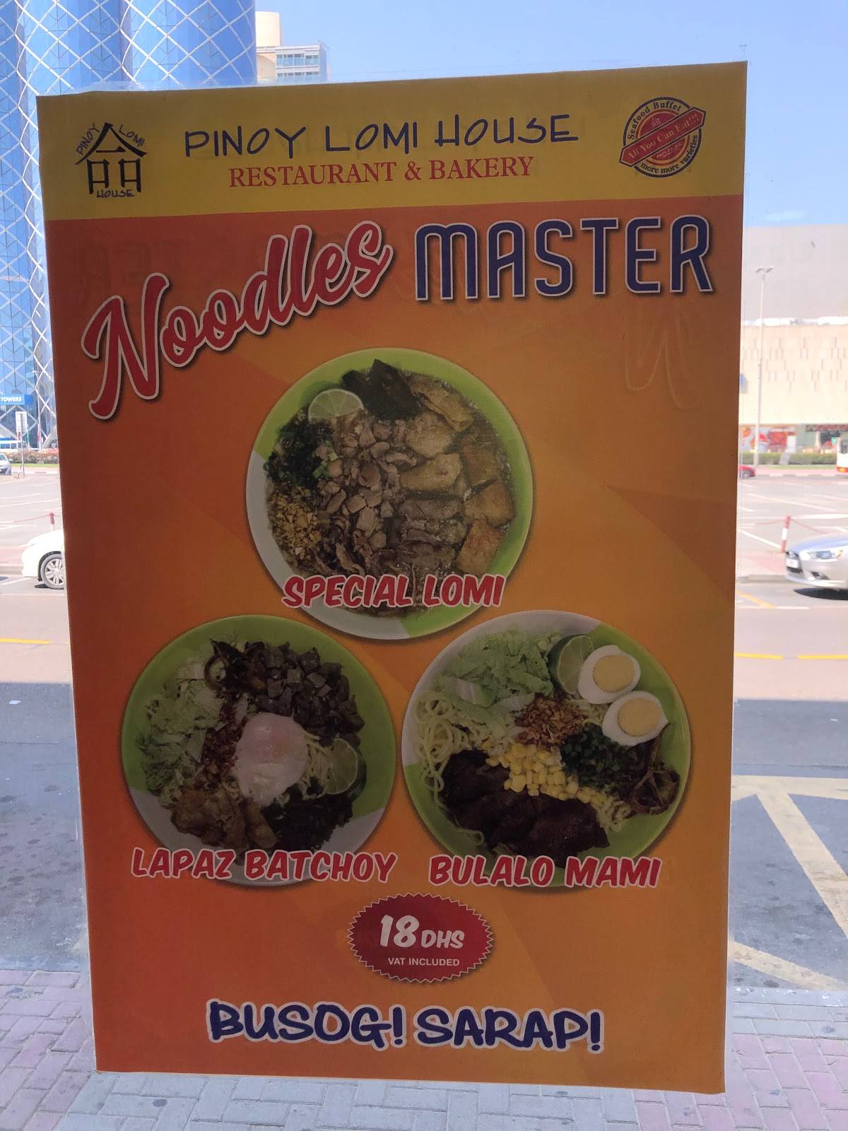 Menu at Pinoy lomi house restaurant, Dubai, 7 2A St