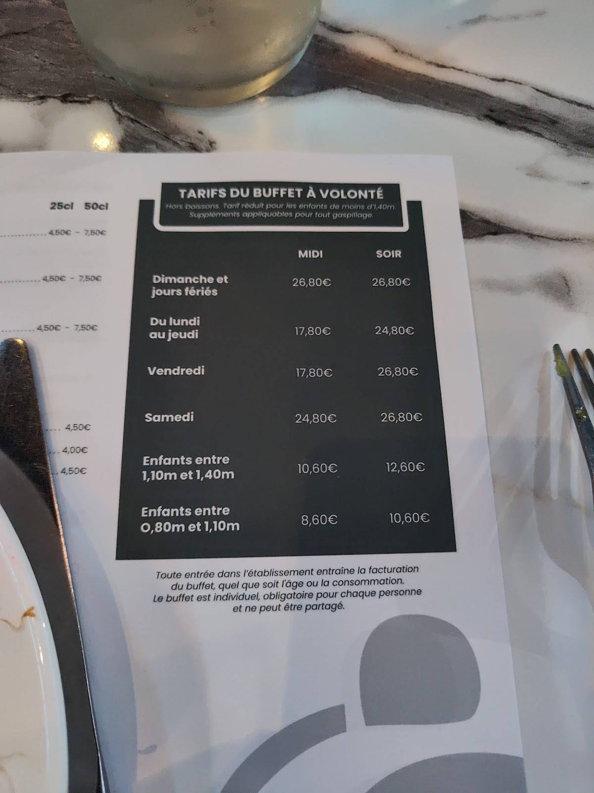 Menu au Planet Panda Limay restaurant, Limay