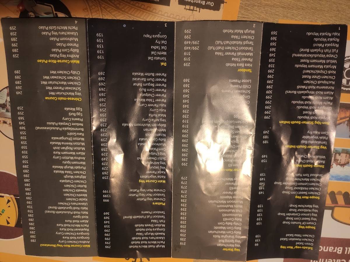 Menu at Platform65 The Train Theme Restaurant - Vizag, Visakhapatnam