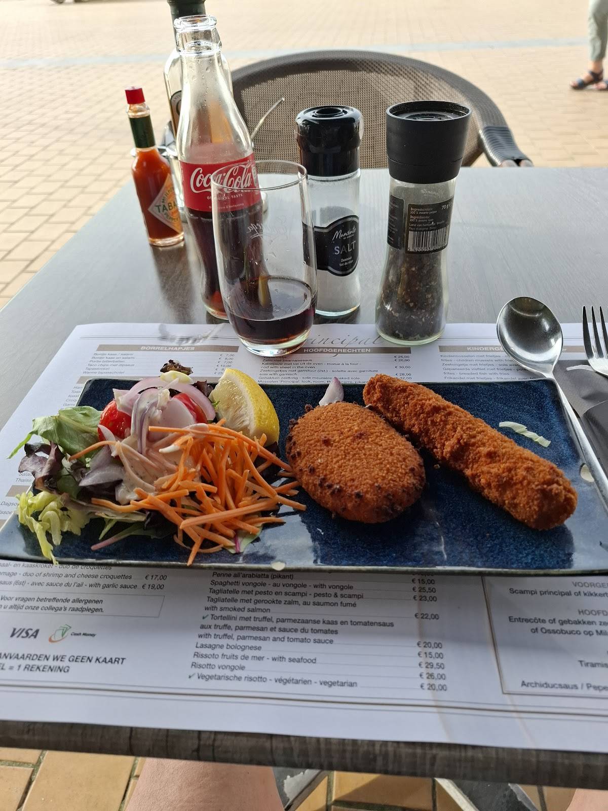 Menu at Restaurant Principal, Nieuwpoort