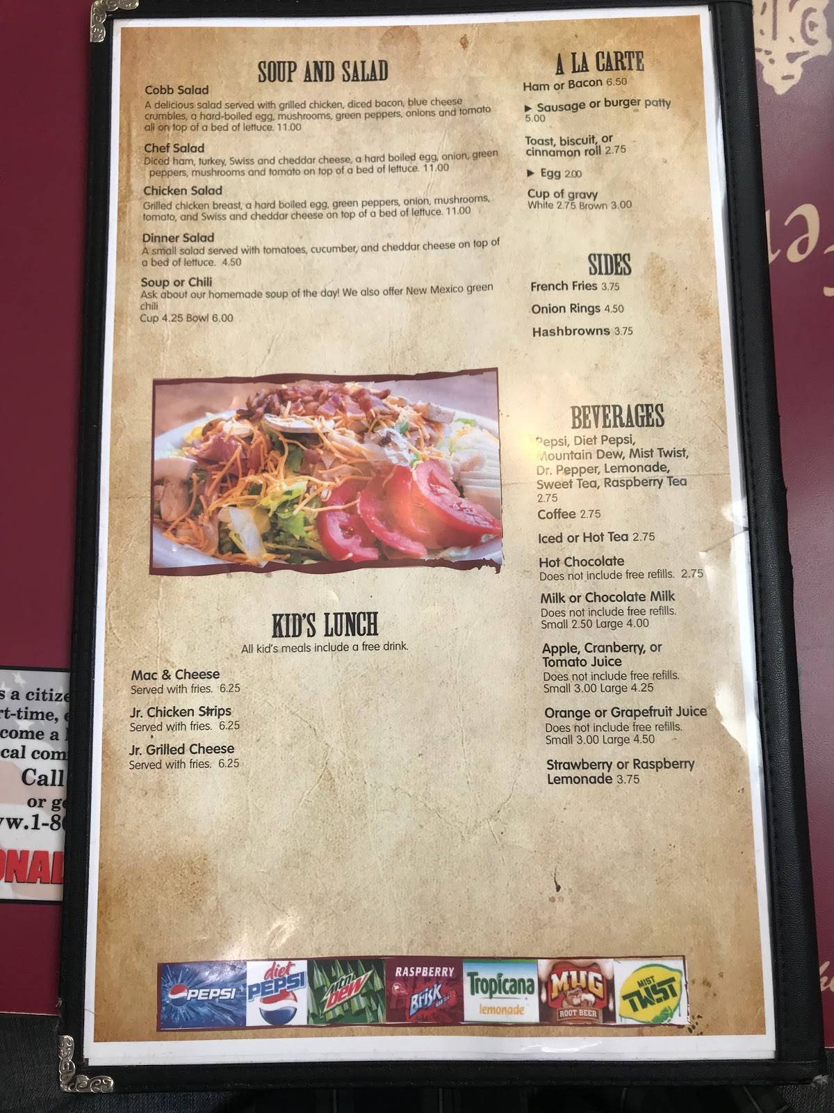 Menu at Pufferbelly Station Restaurant, Grand Junction