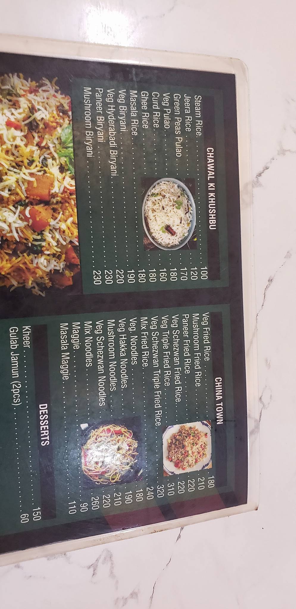 Menu at Radha rani pure vegetarian restaurant, Calangute
