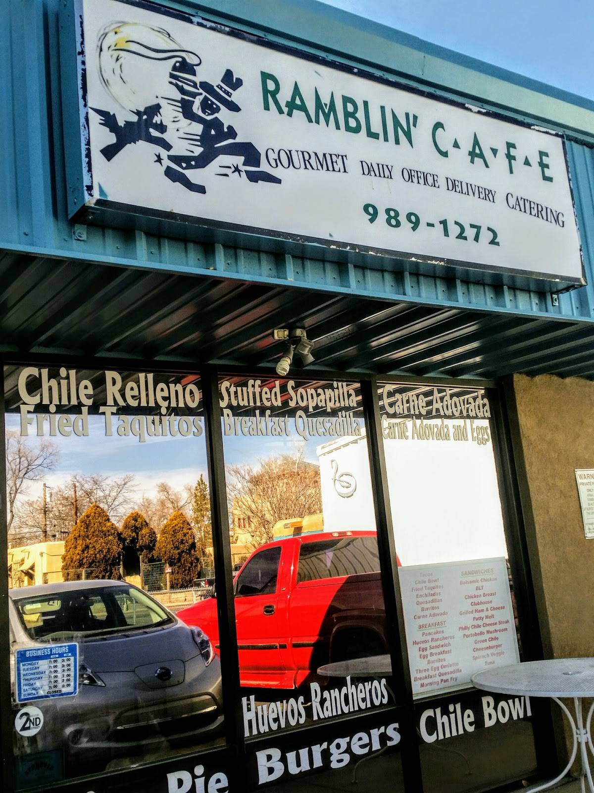 Menu at Ramblin' Cafe, Santa Fe