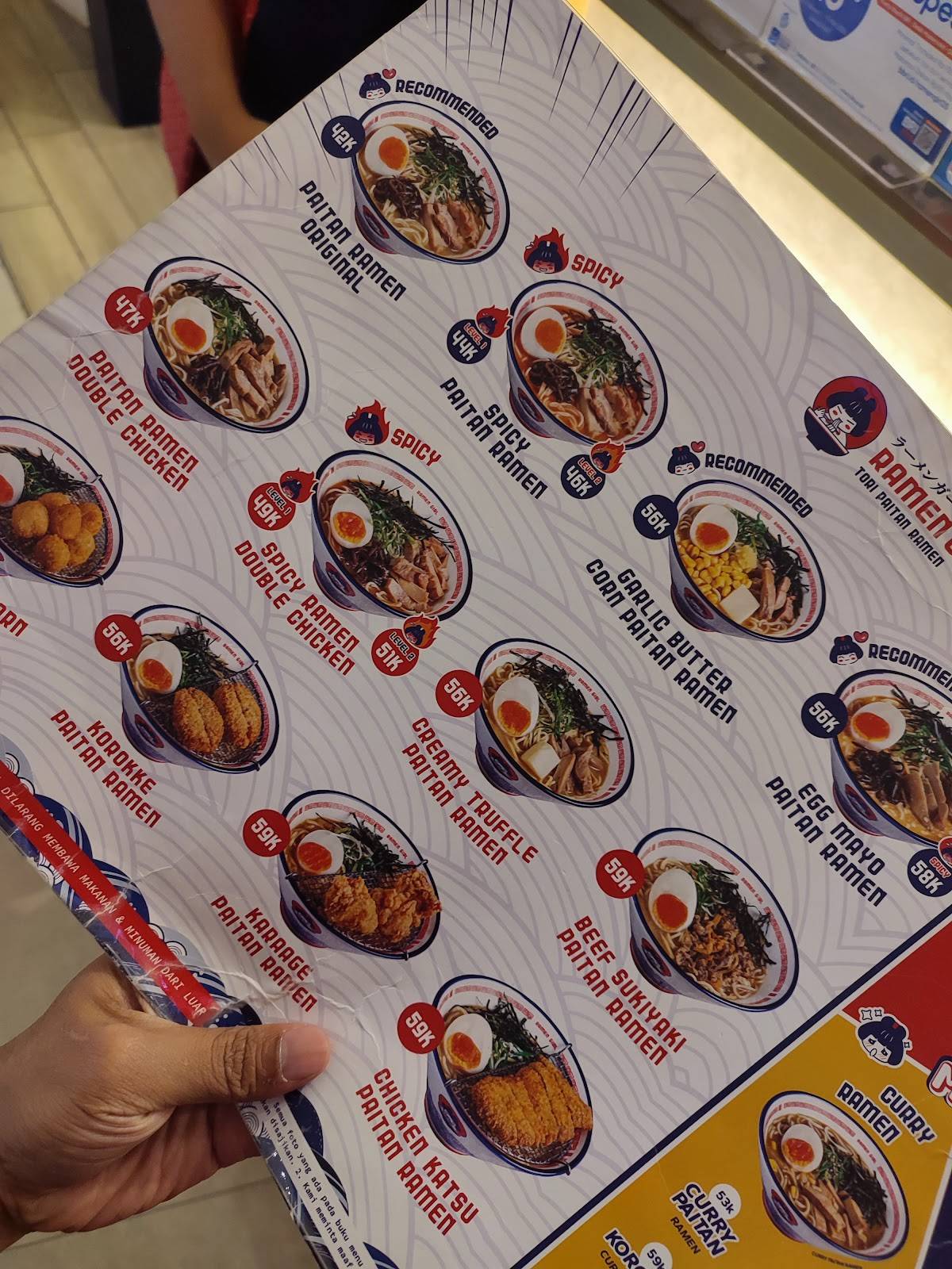 Menu at Ramen Girl, Grand Indonesia restaurant, Central Jakarta