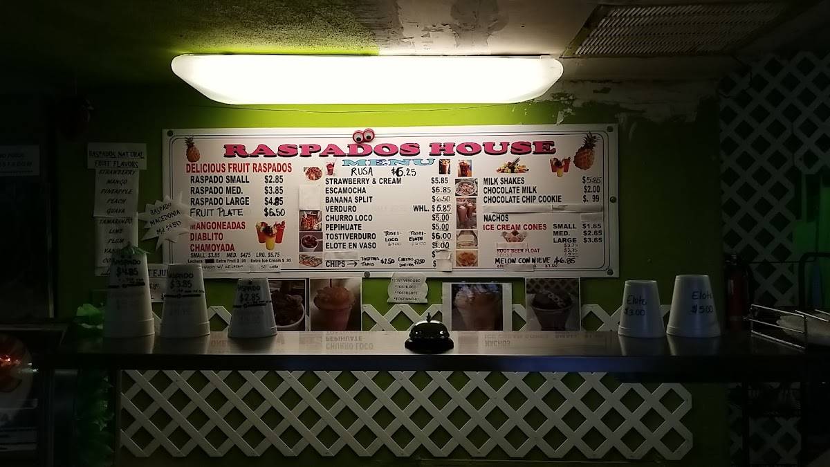 Carta del restaurante Raspados House, Phoenix