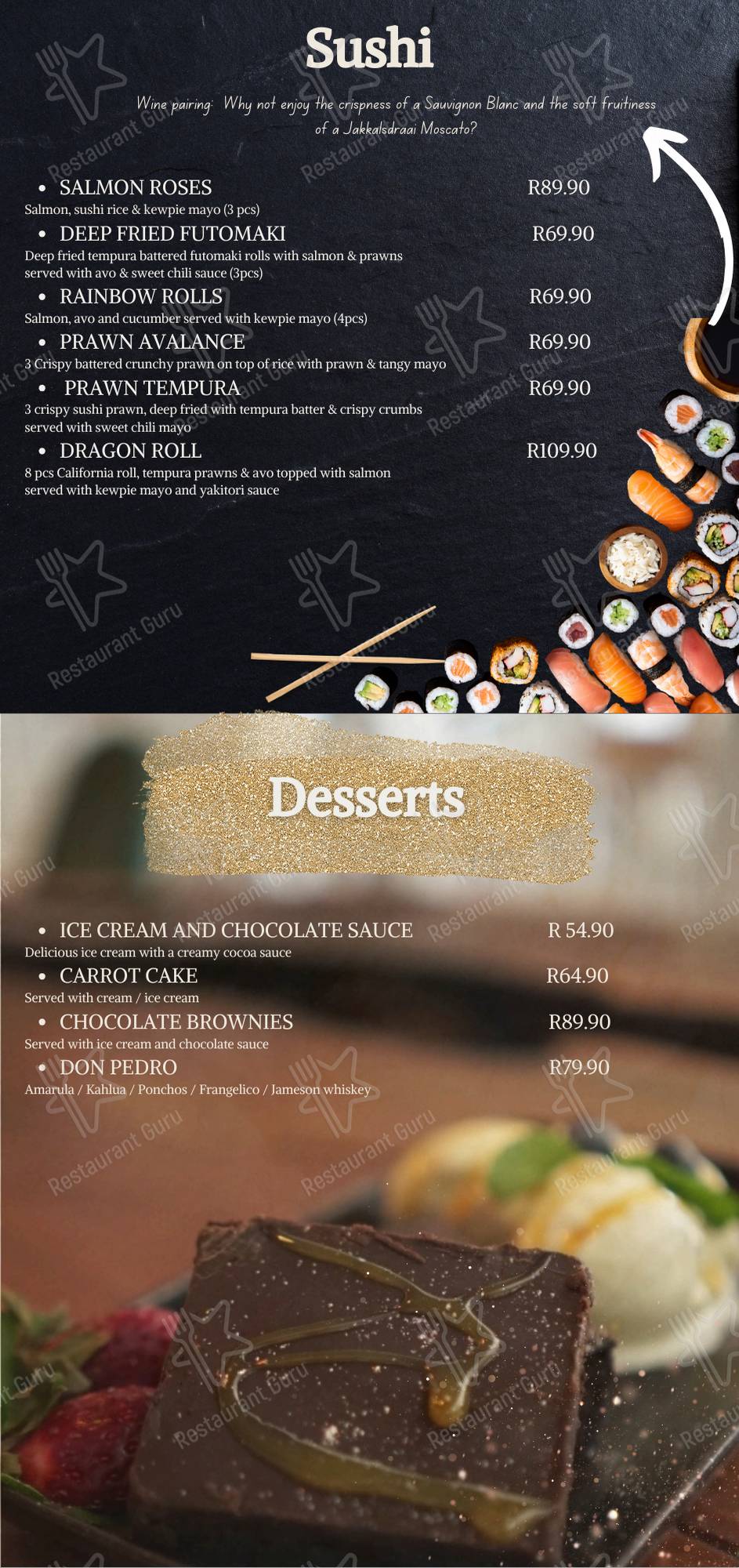 Menu at Re kaofela African cuisine restaurant, Klerksdorp