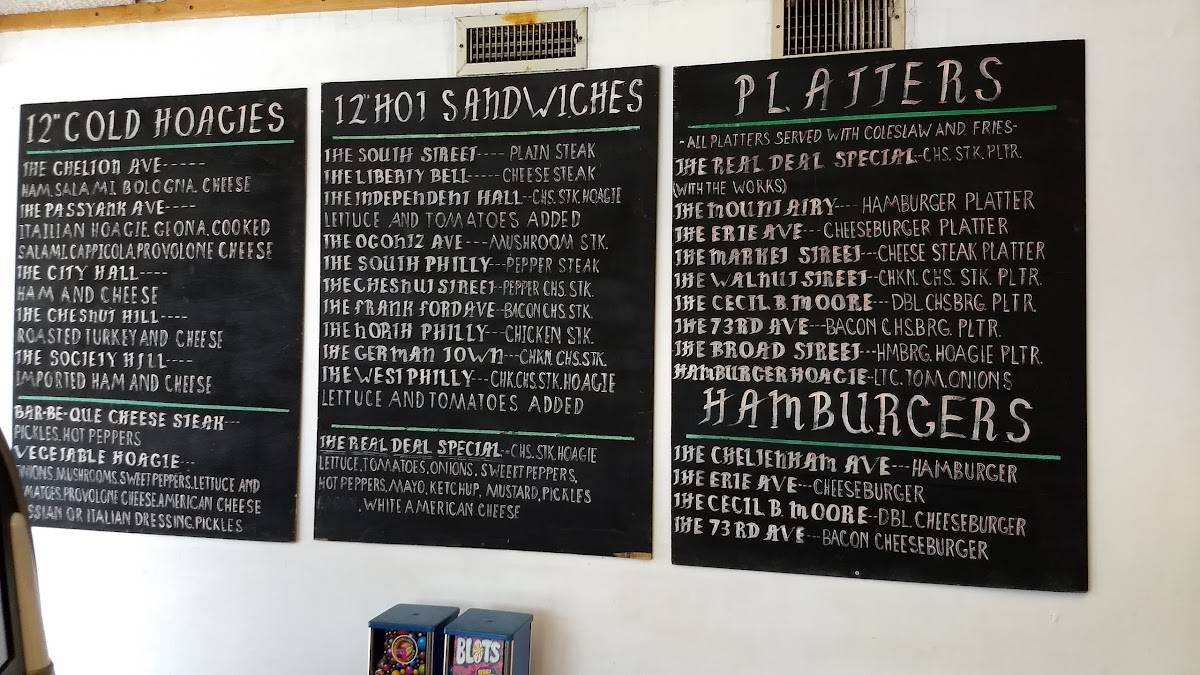 Menu at Real Deal restaurant, Spartanburg, Asheville Hwy