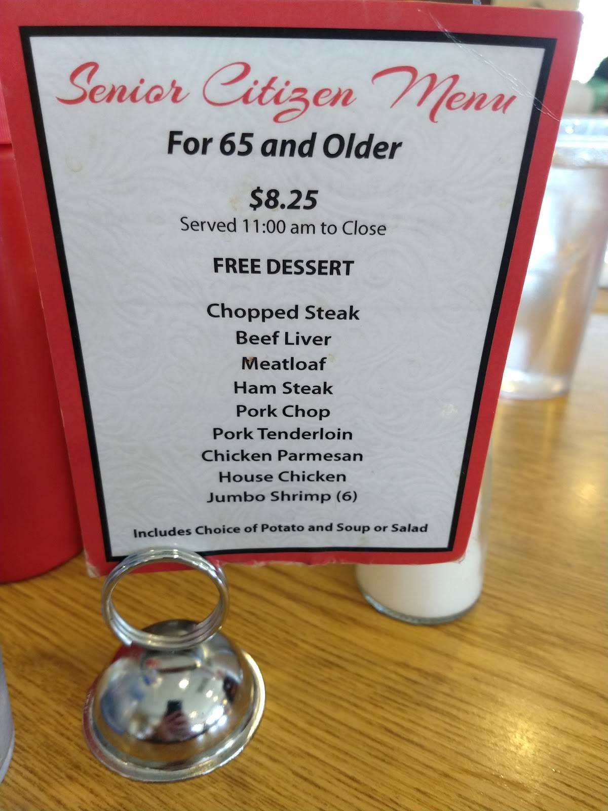 Menu at Red Roof Diner restaurant, Peosta