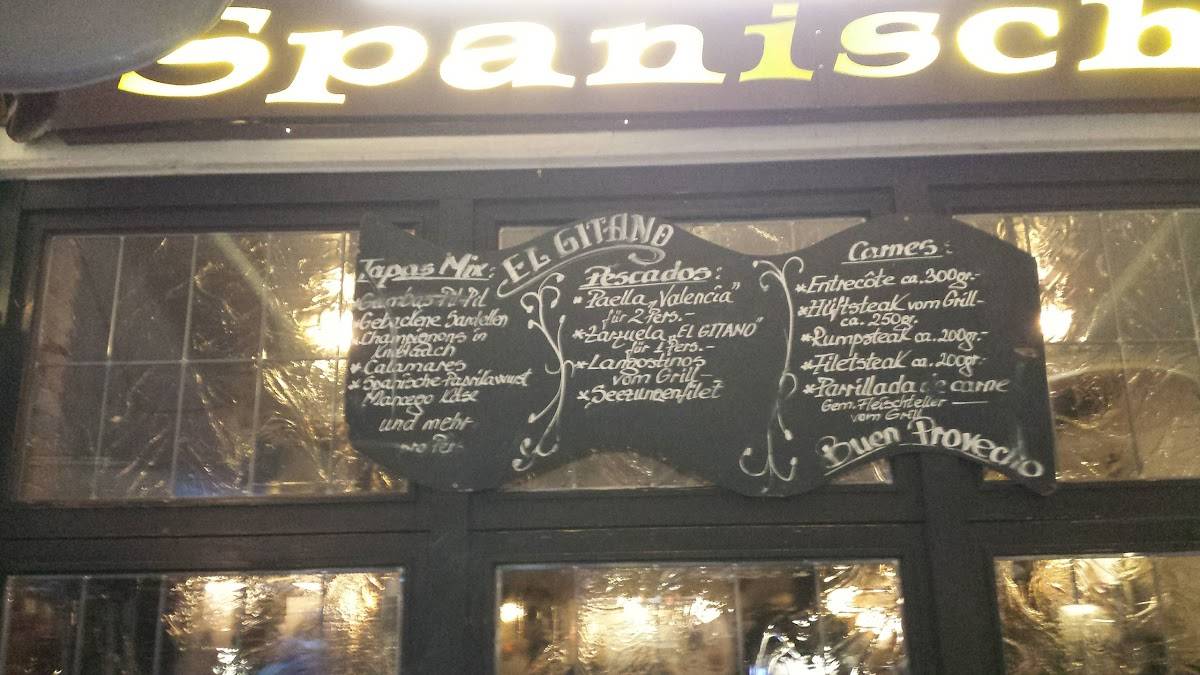 Carta de Restaurant El Gitano, Düsseldorf