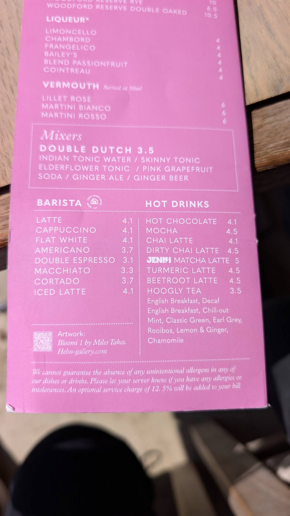 Menu at Rockwater Branksome restaurant, Poole