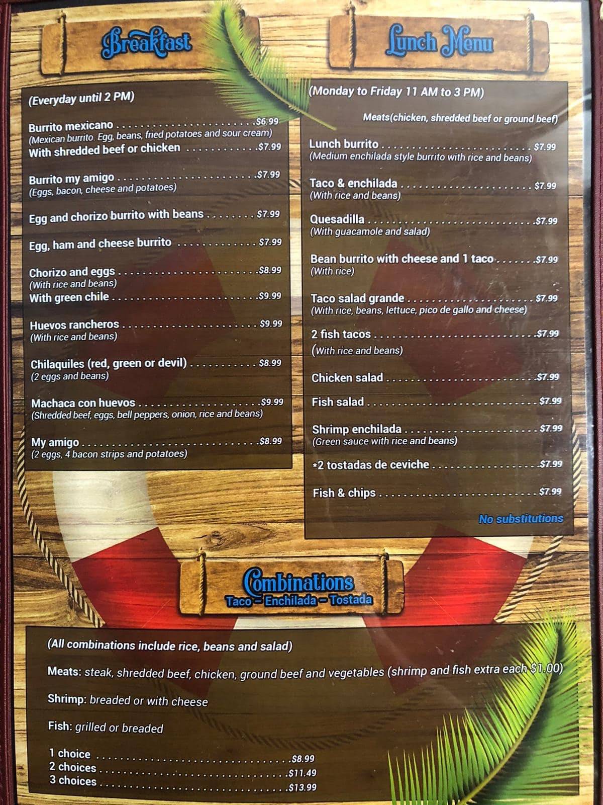 Menu at Rocky Point Seafood Restaurant, Gilbert