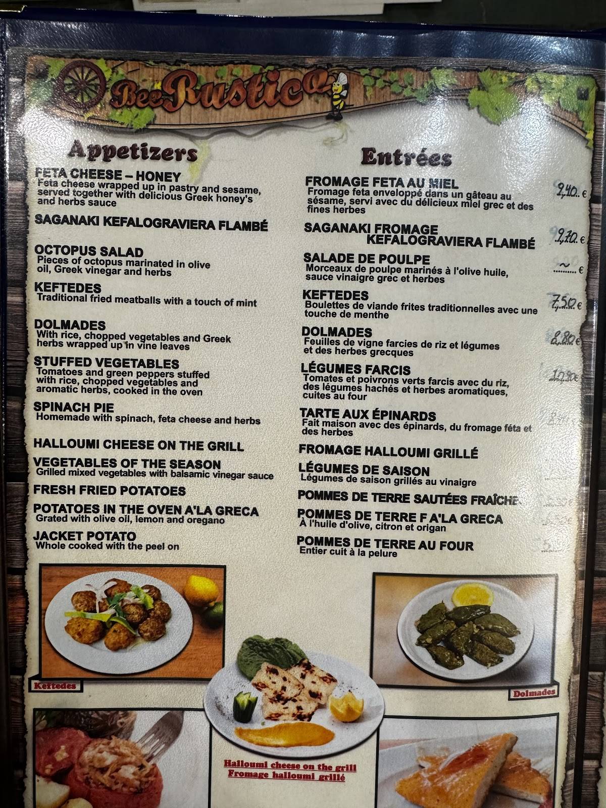Menu at Rustico Restaurant, Rhodes