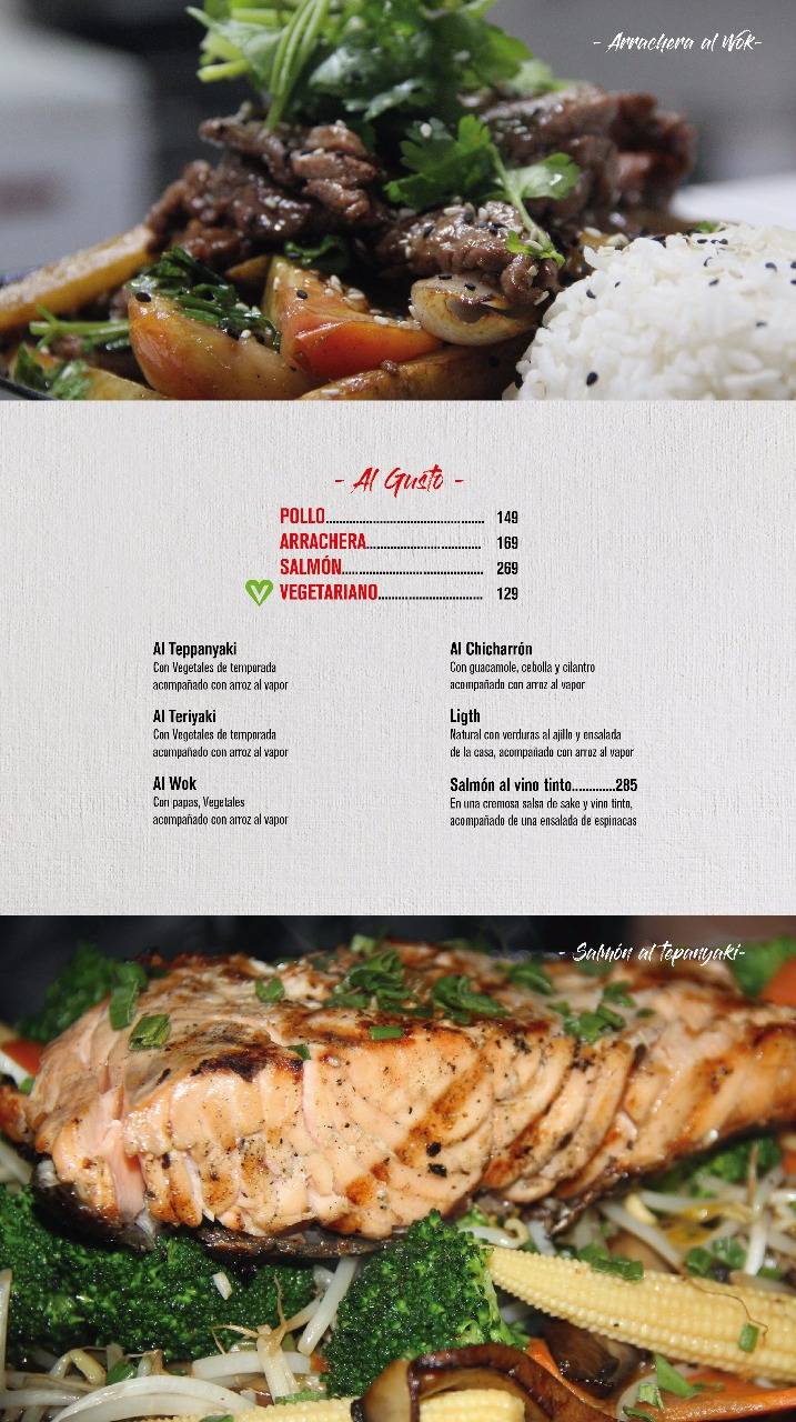 Carta del restaurante Sake Grill, Saltillo, Blvd. Pedro Figueroa 305