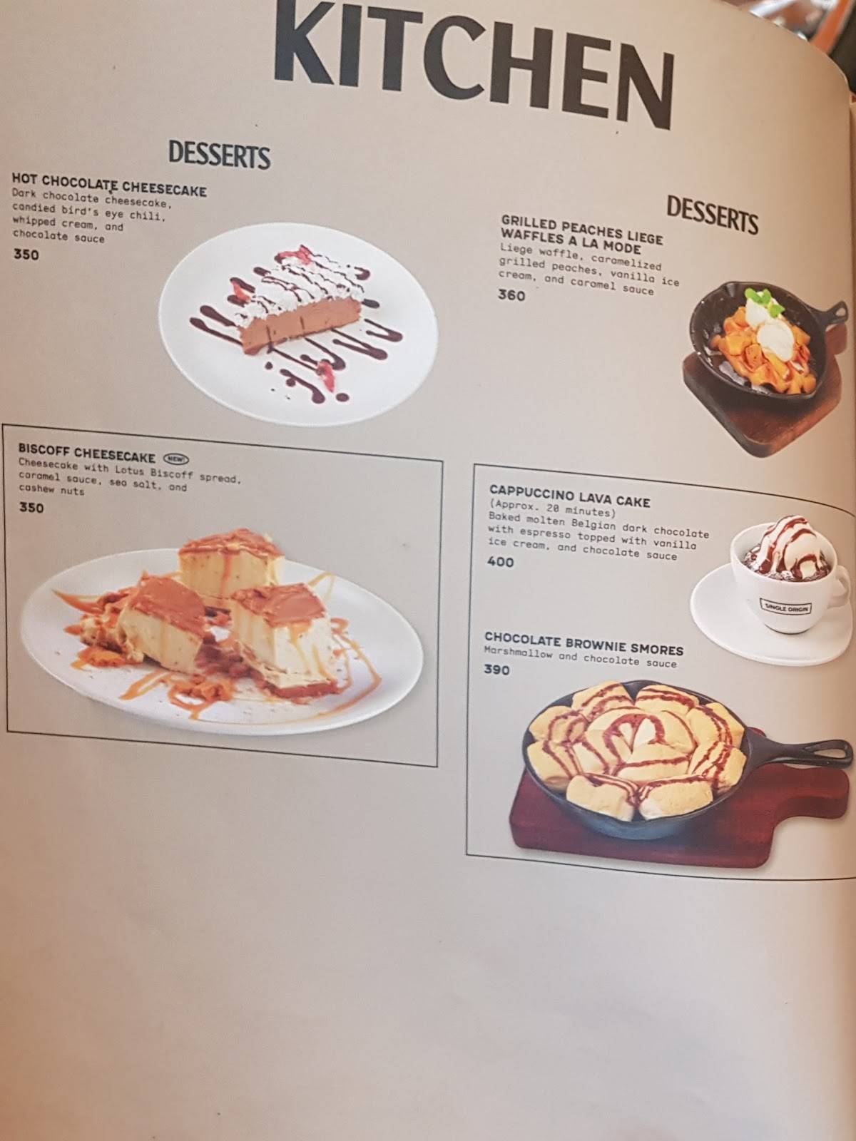 Menu at Single Origin - Greenbelt 5 restaurant, Makati, Greenbelt 5 GF
