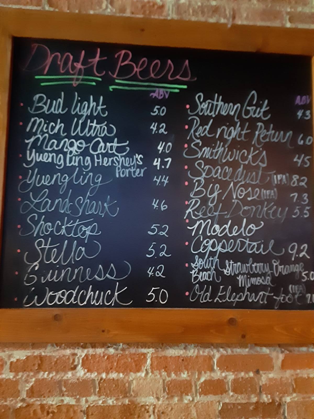 Menu at St. Johns Tavern restaurant, Crystal River