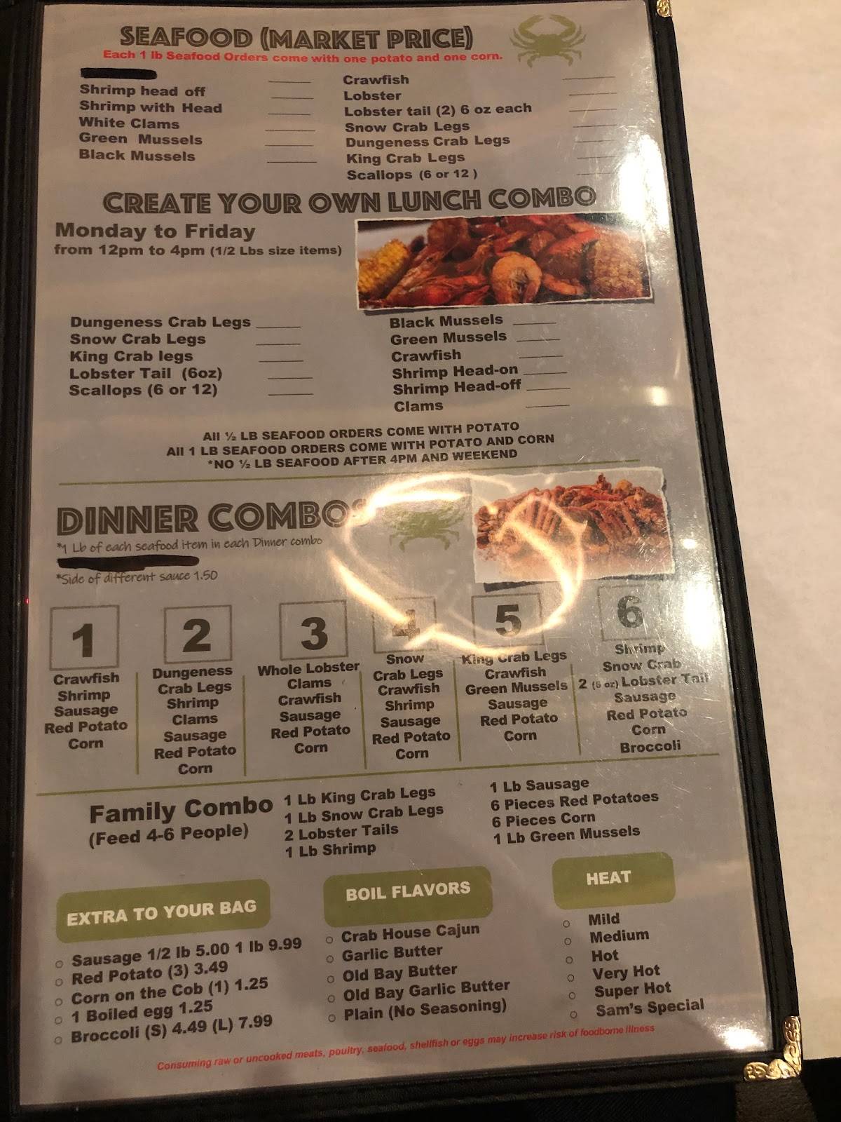 Menu at Storming Crab Youngstown restaurant, Youngstown