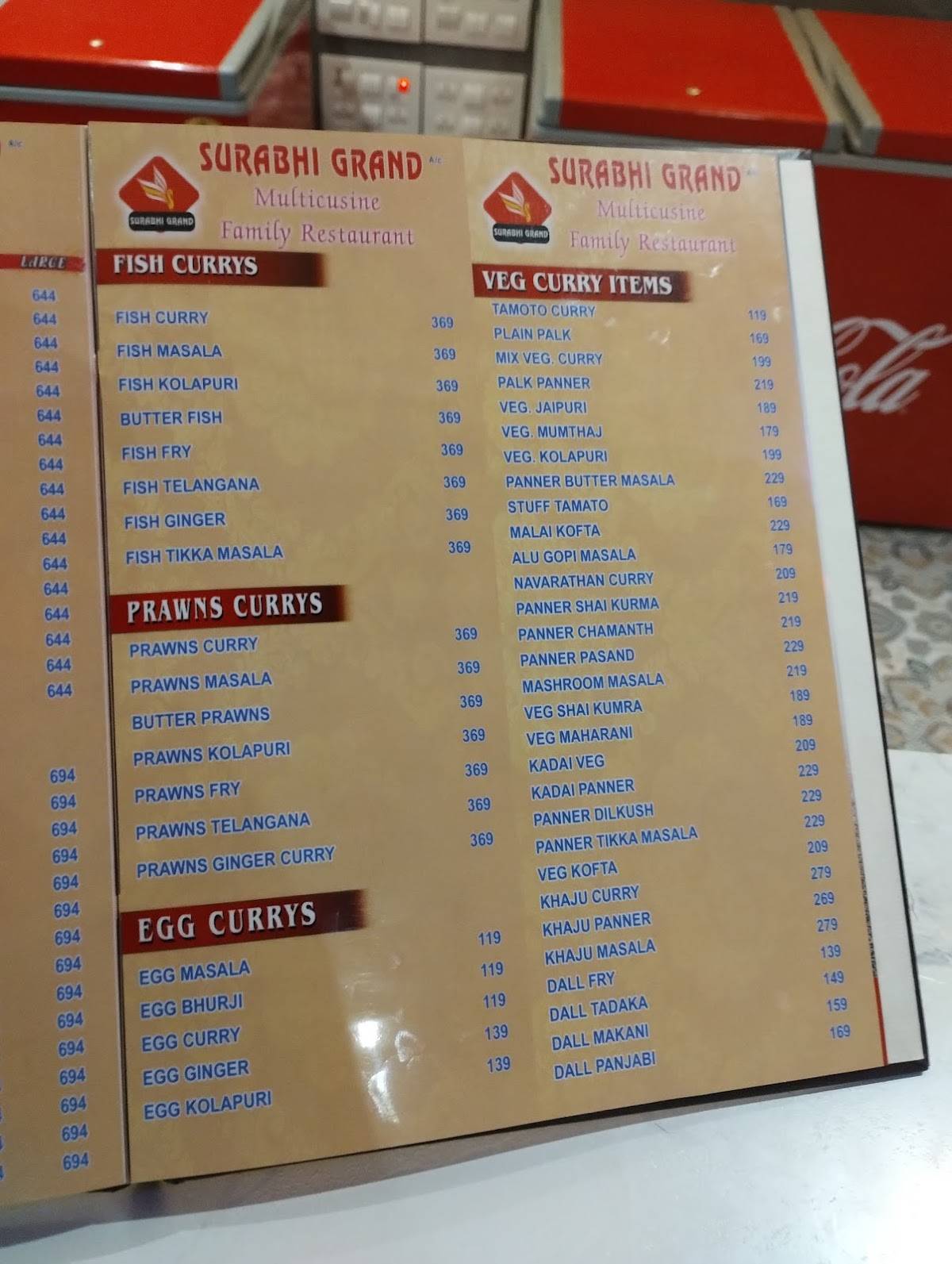 Menu at Surabhi Grand Multi Cuisine Restaurant, Mancherial