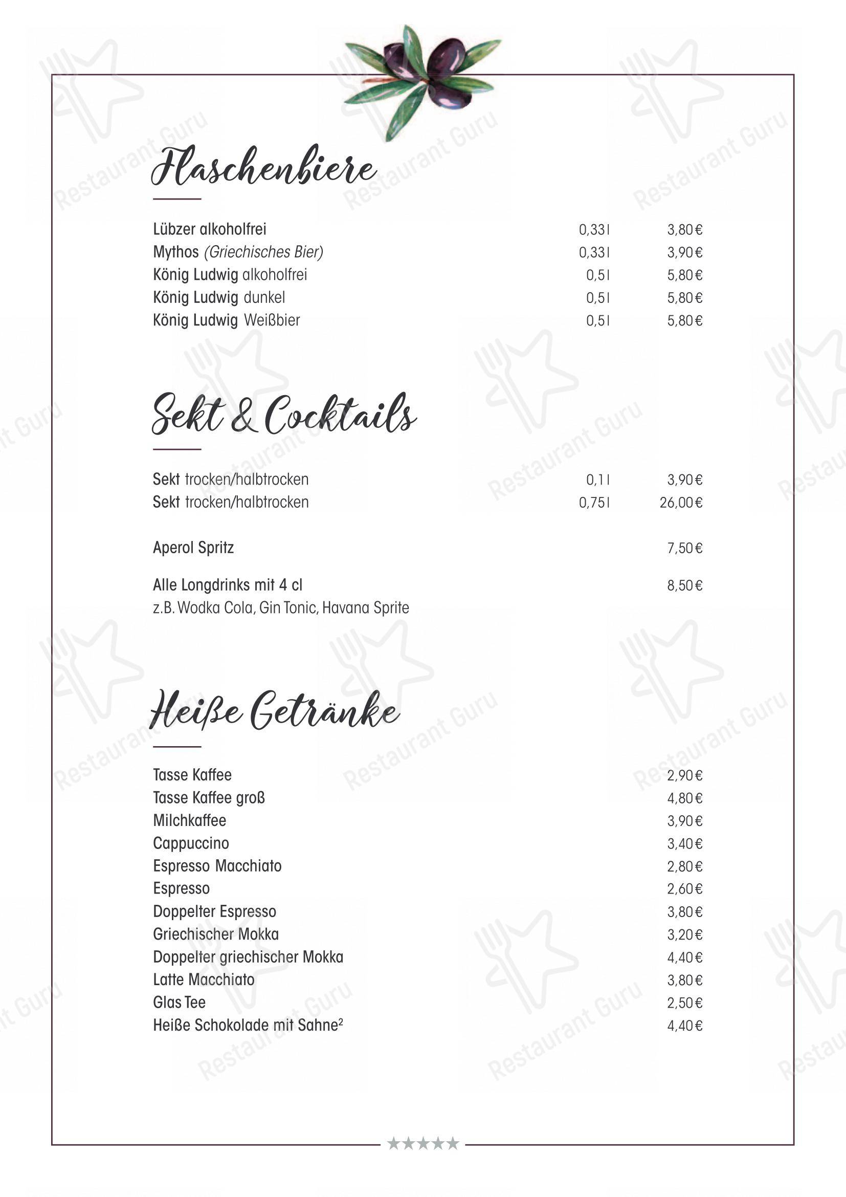 Speisekarte von Restaurant Syrtaki (Küche bis 20 Uhr, Montags Ruhetag ...