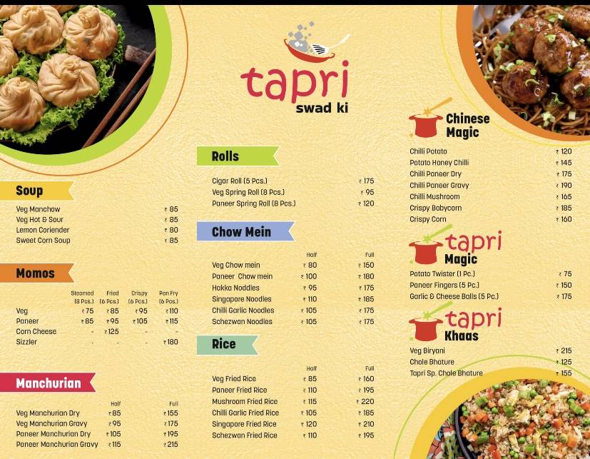 Menu at Tapri Swad ki ( Pure Veg Family Restaurant), Varanasi
