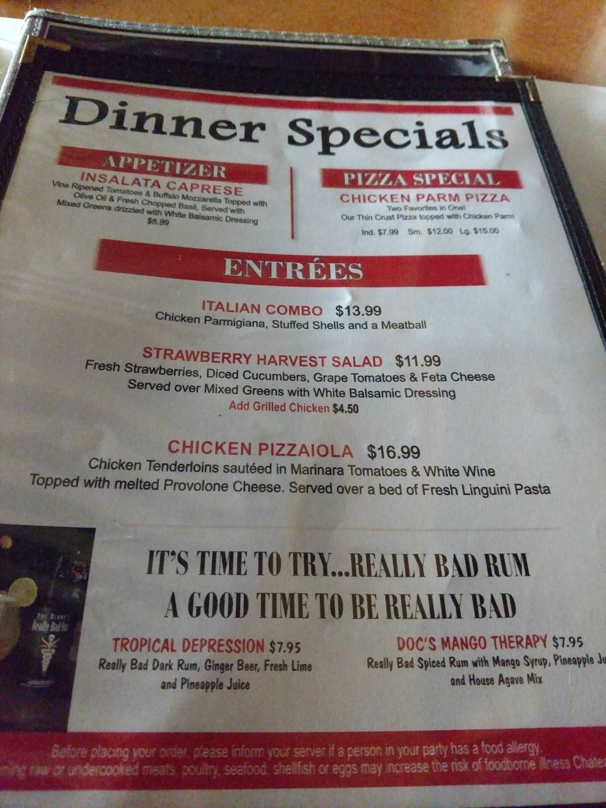 Menu at The Chateau Restaurant Norton, Norton