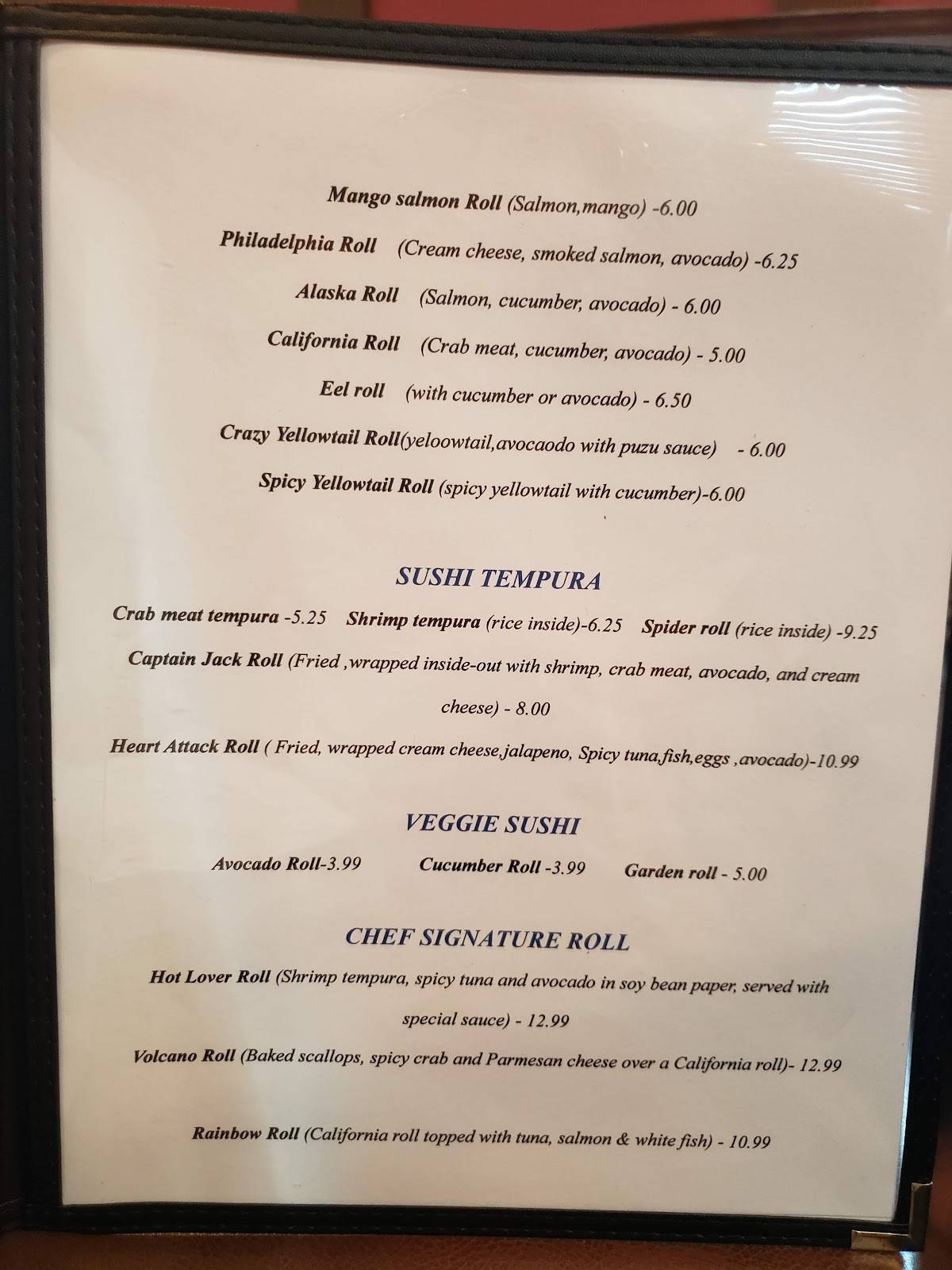 Menu at The Depot restaurant, Ironton
