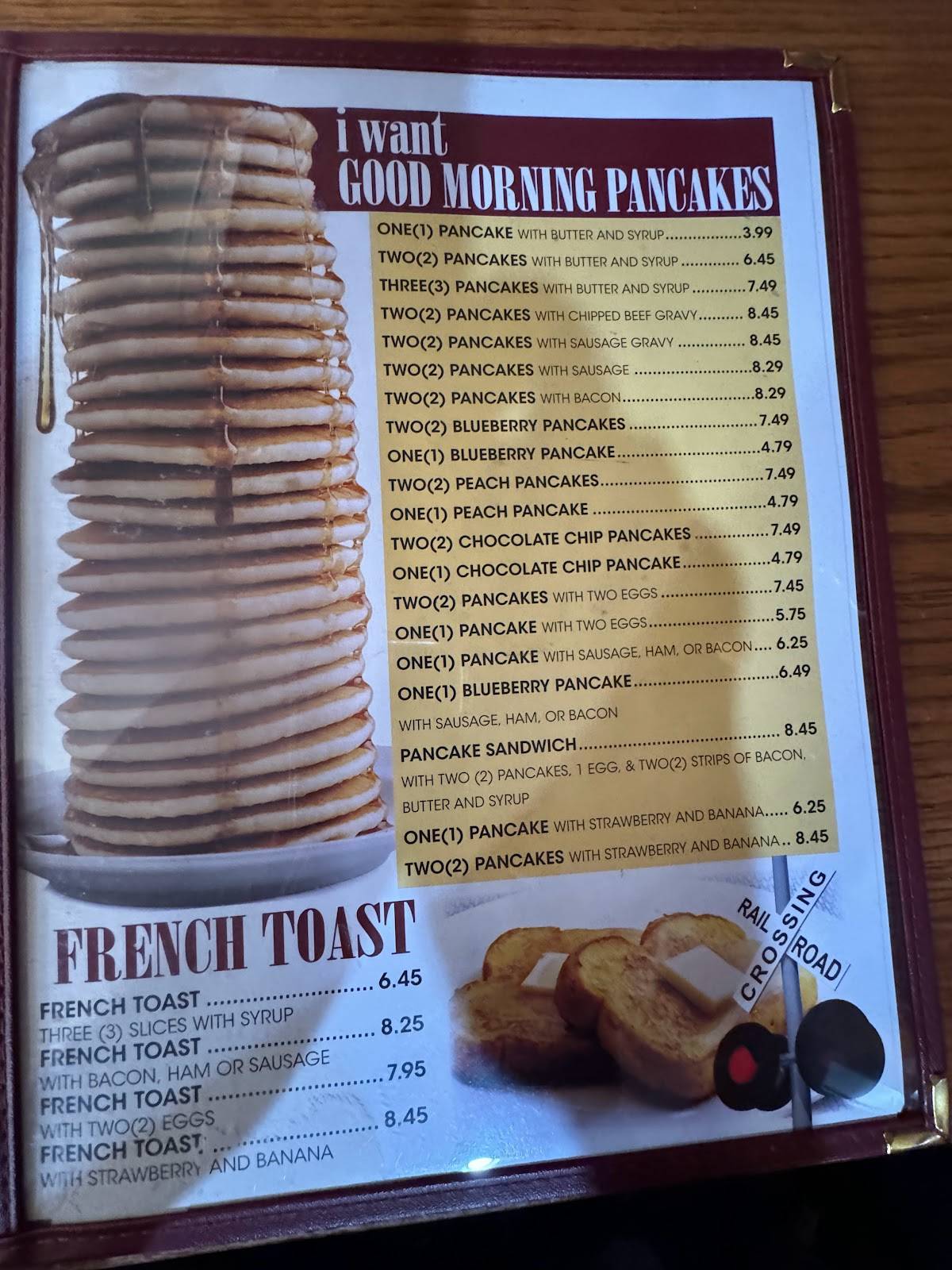 Menu at The Historic Texas Lunch restaurant, Chambersburg