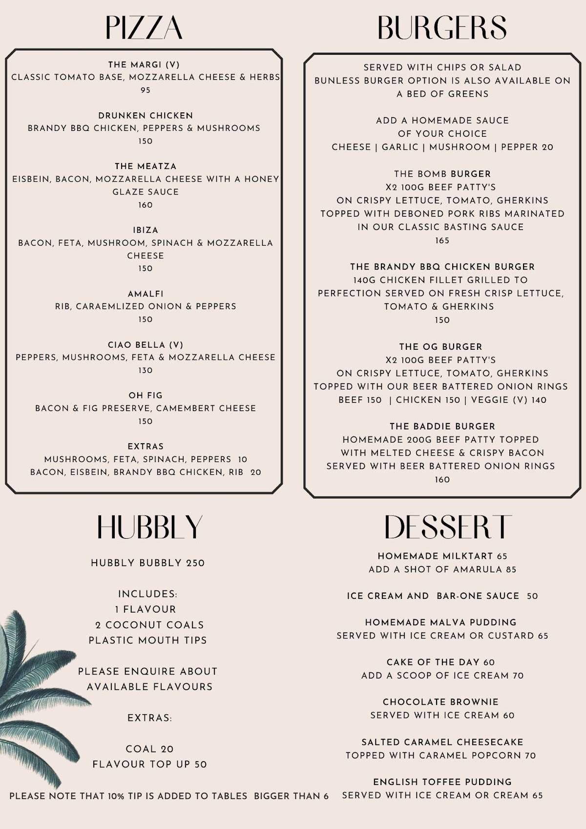 Menu at The Ivory Eatery restaurant, Mthatha