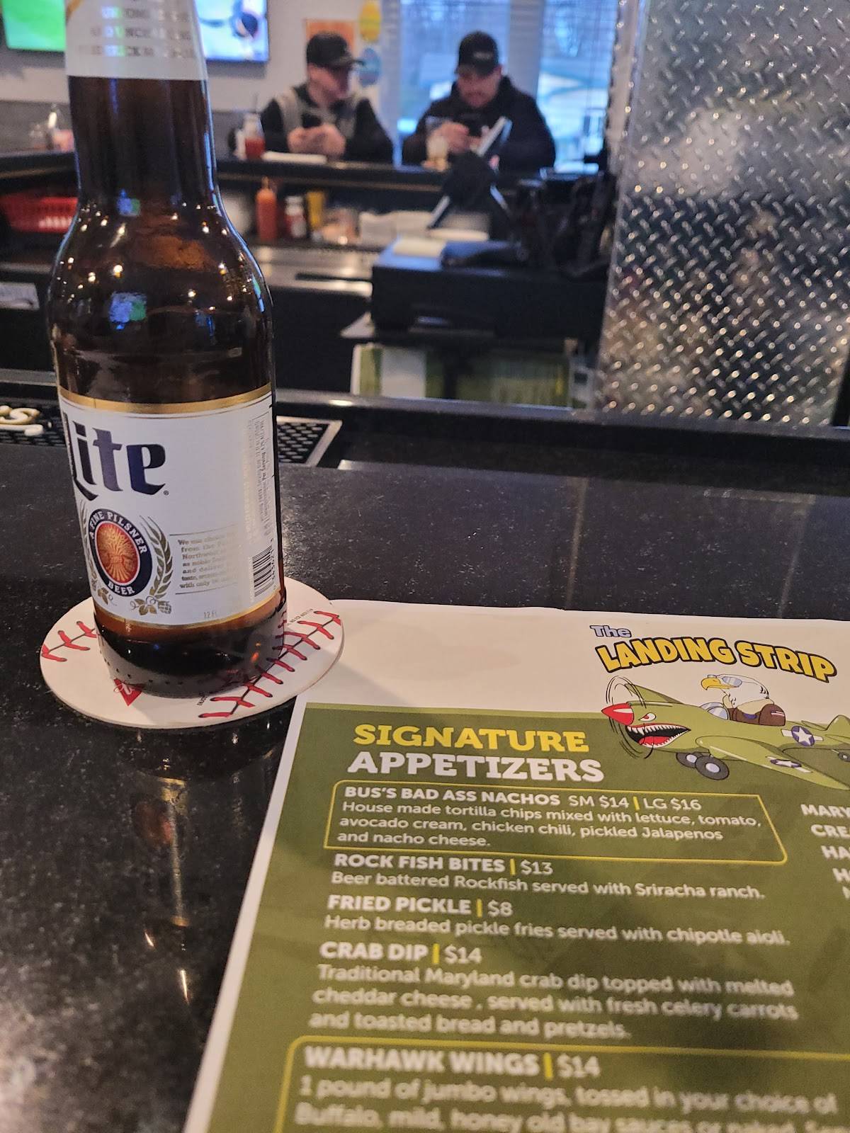 Menu at The Landing Strip restaurant, Middle River