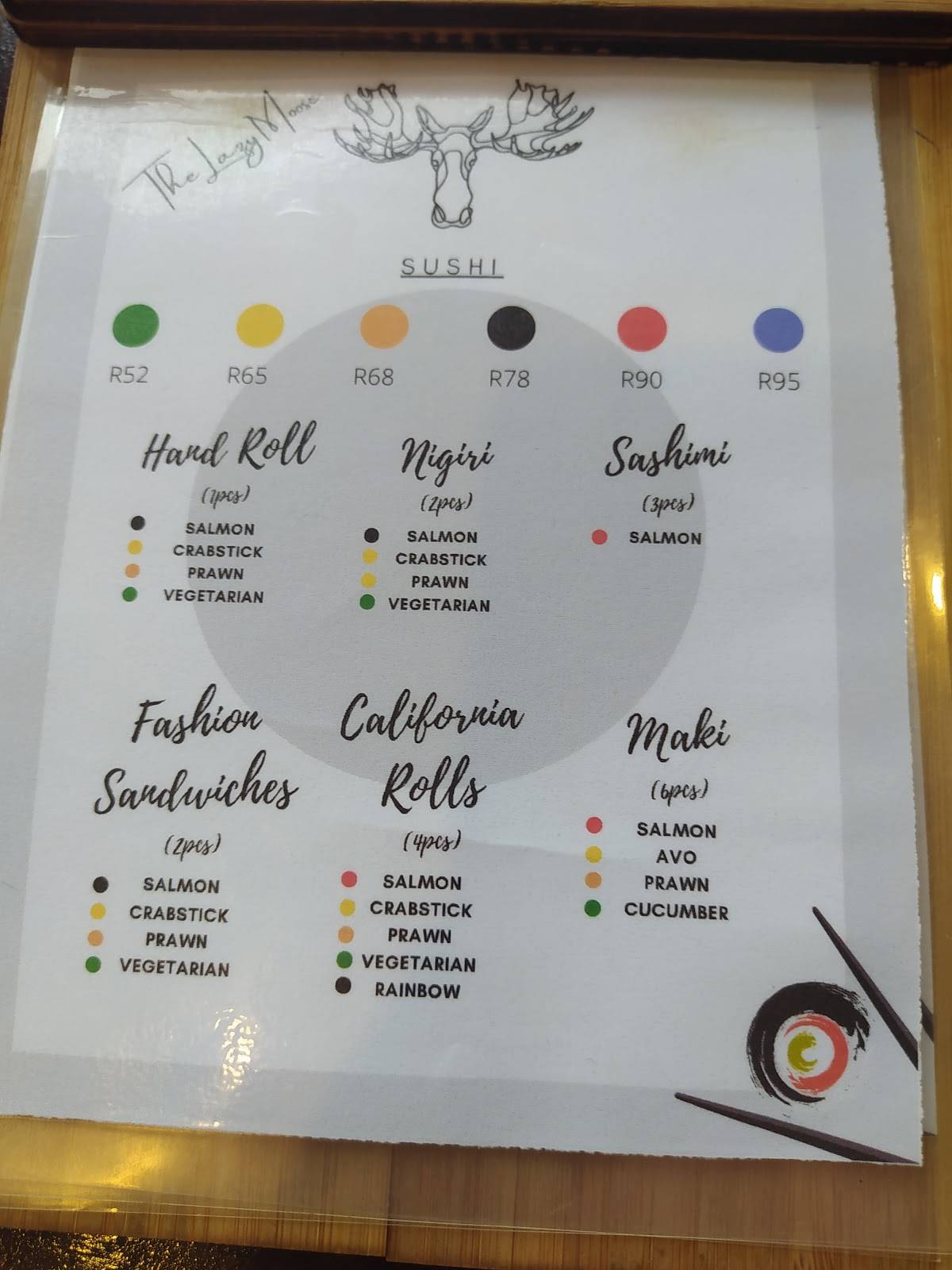 Menu at The Lazy Moose Restaurant & Lodge, Ezembeni