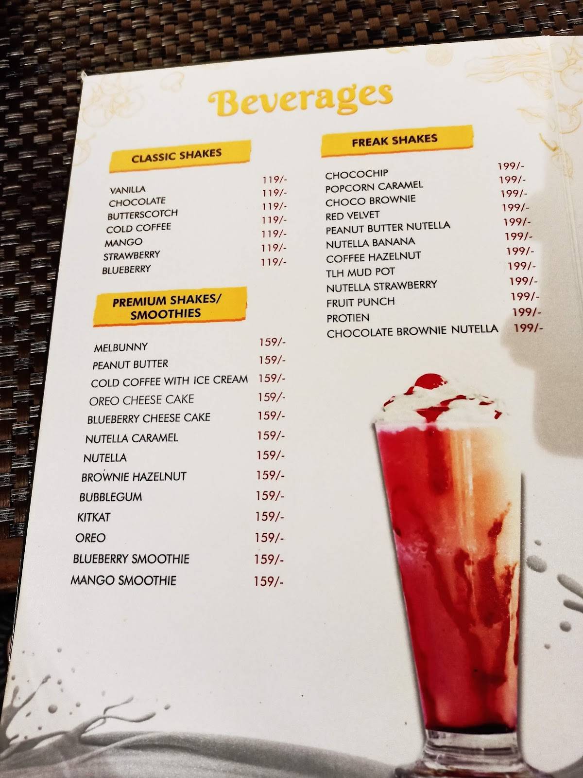 Menu at The Local House, Naraingarh
