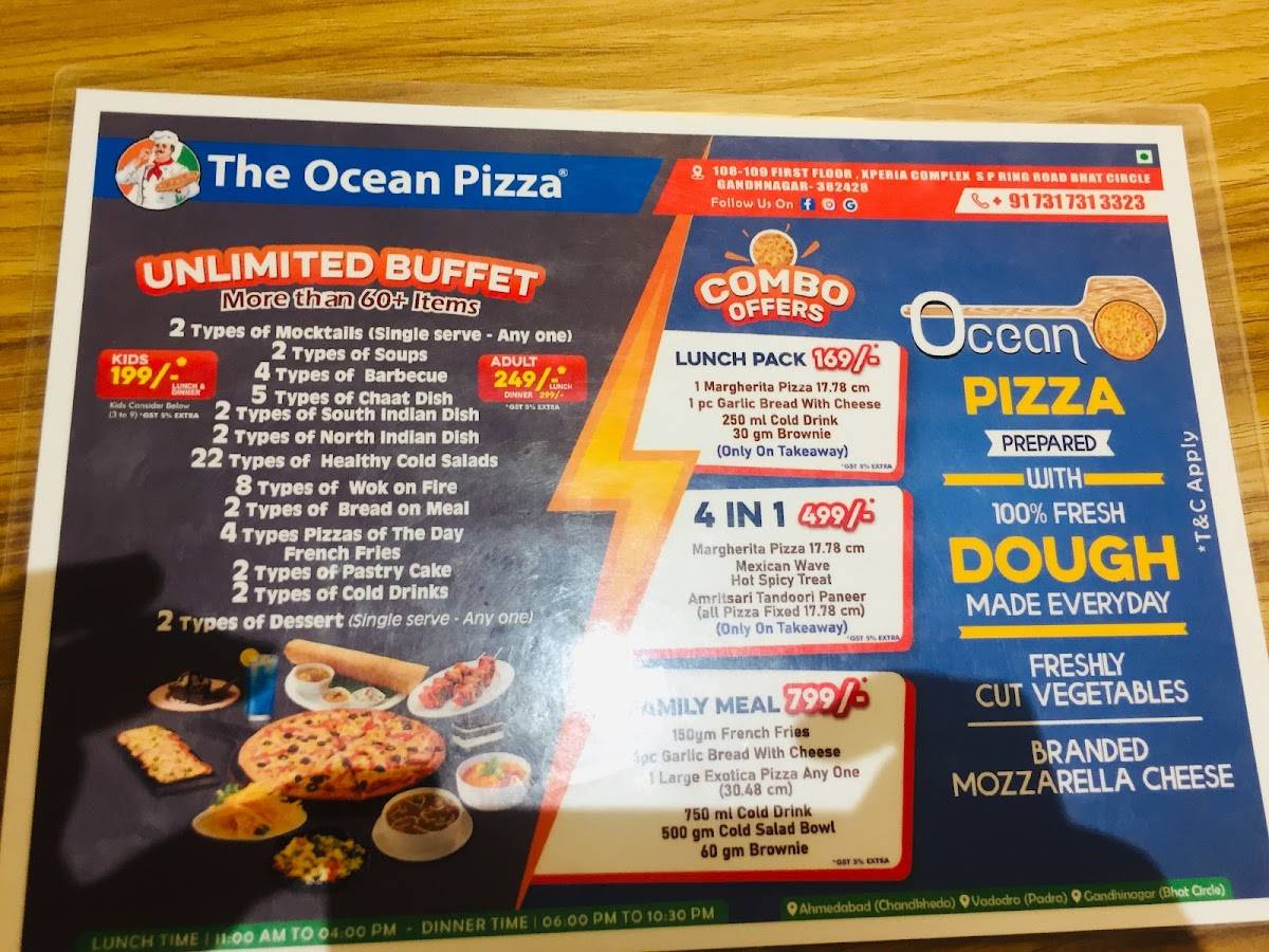 Menu at The Ocean Pizza (Bhat Circle,Gandhinagar), Ahmedabad