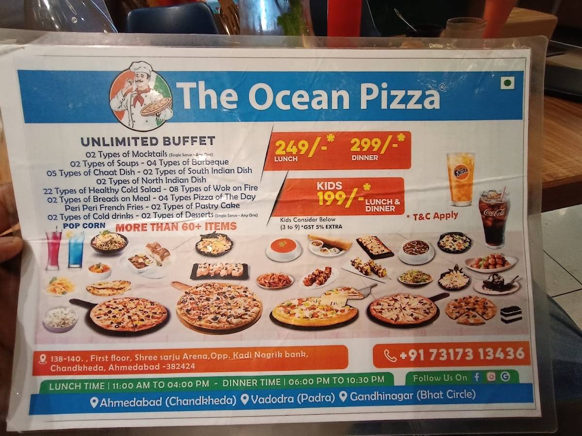 Menu at The Ocean Pizza (Bhat Circle,Gandhinagar), Ahmedabad