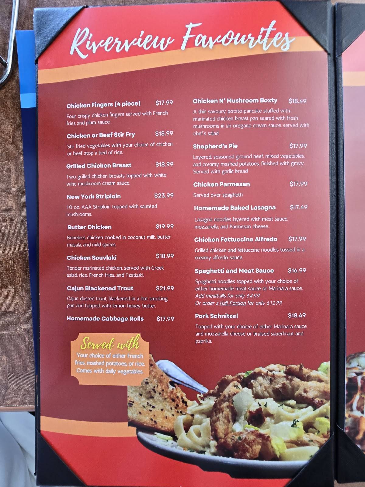 Menu at The Riverview Family Restaurant, Campbellford