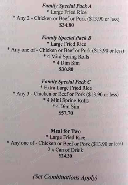 Menu at Tin Tin Chinese Takeaway restaurant, Kingston
