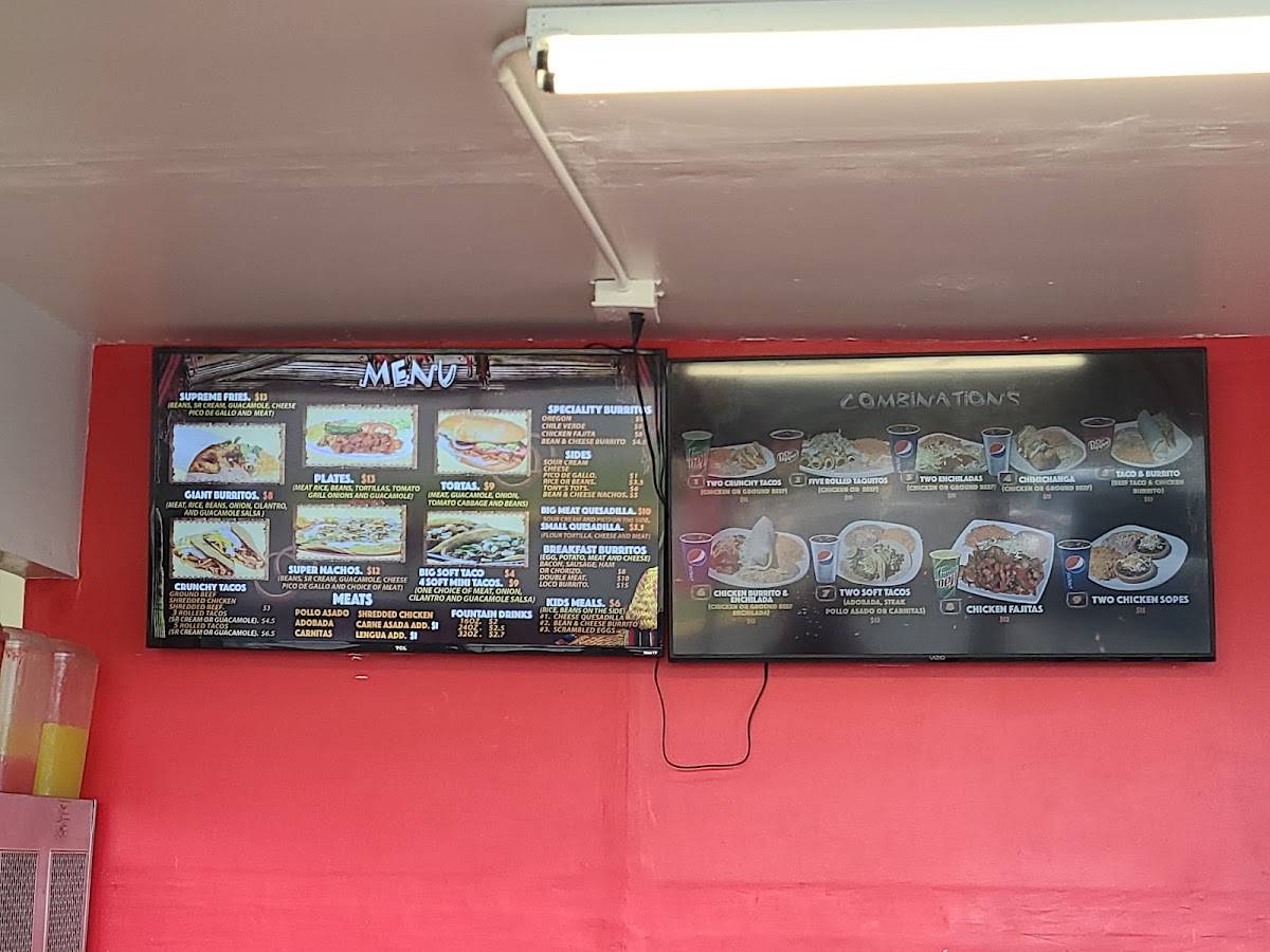 Menu at Tony's Taco Shop Lebanon restaurant, Lebanon
