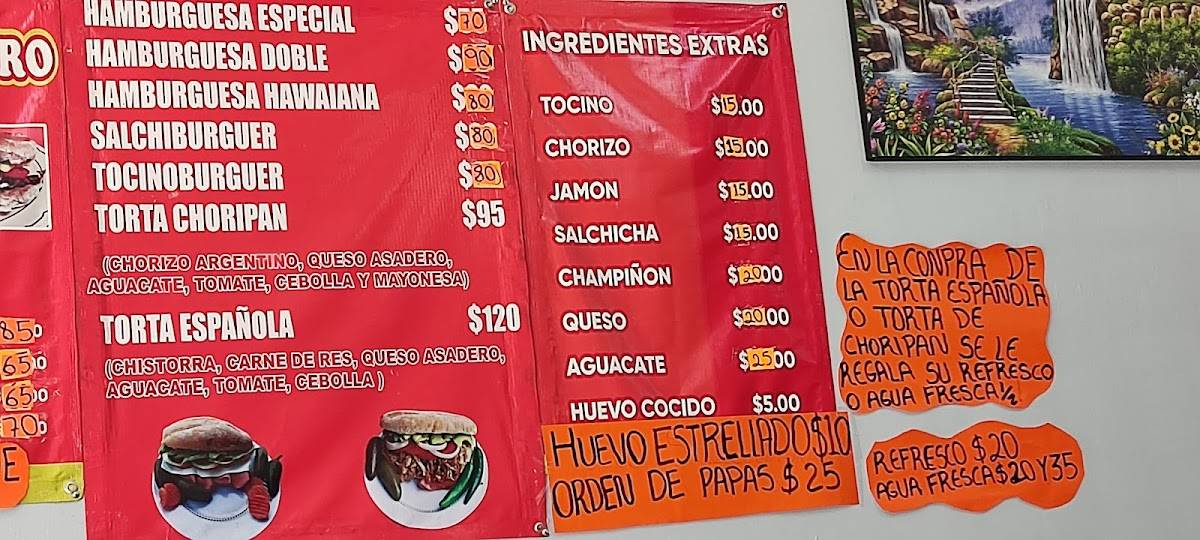 Carta del restaurante Tortas Romero, Monterrey, Padre Mier 1395a