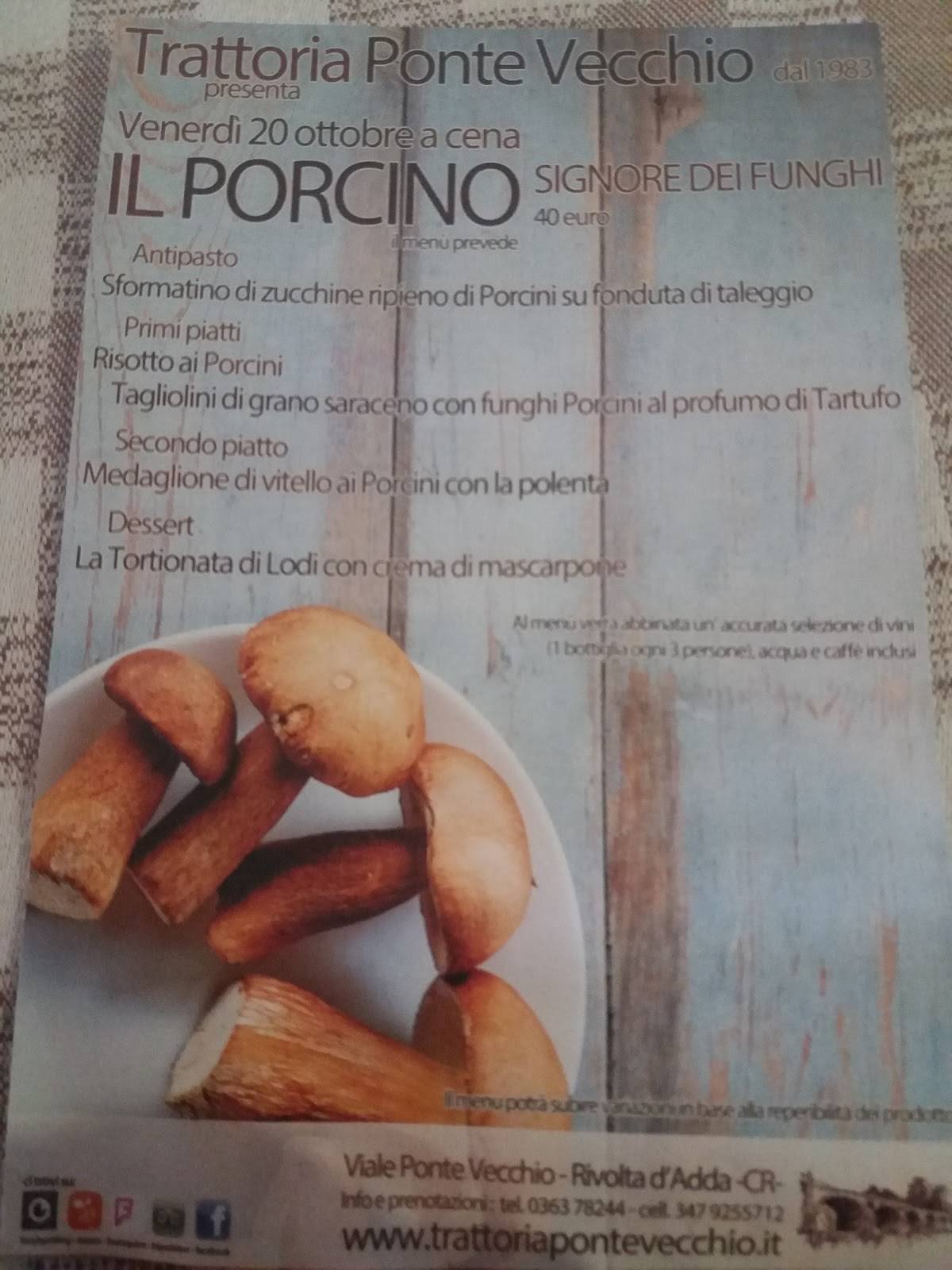 Menu da Al Ponte Vecchio ristorante, Rivolta d' Adda