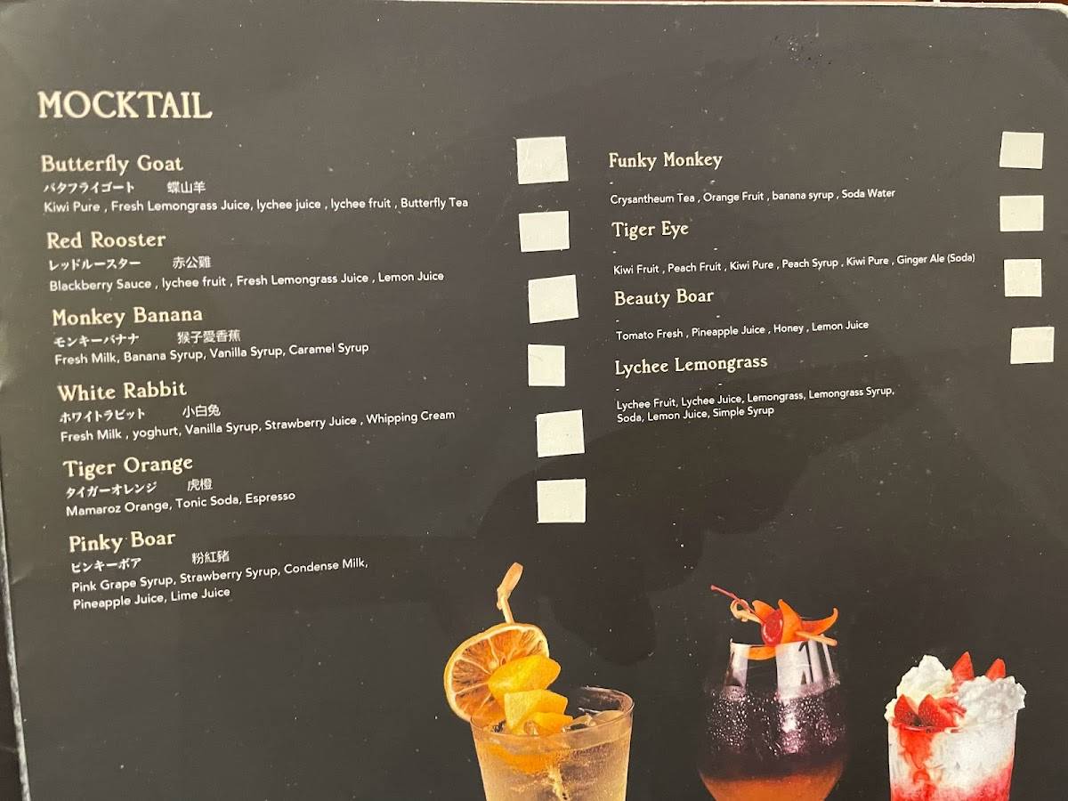 Menu at Twelve Chinese Dining restaurant, Jakarta