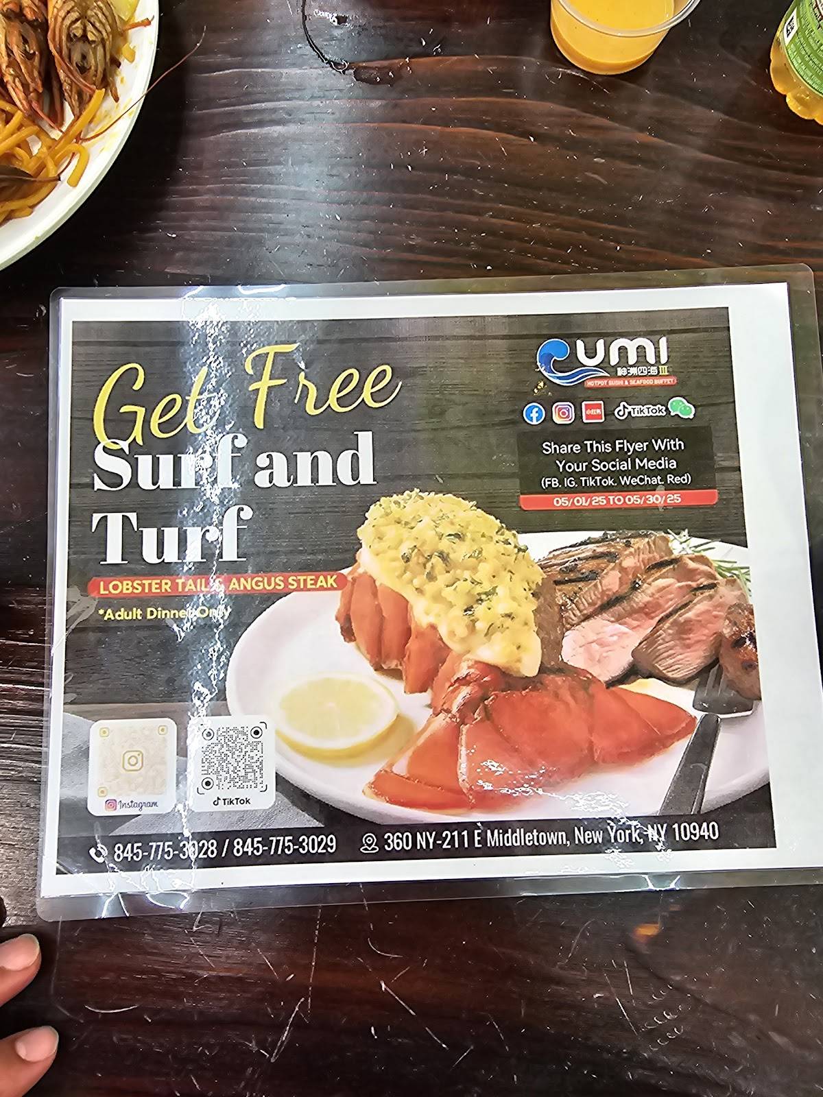Menu at Umi Hot Pot Sushi & Seafood Buffet restaurant, Middletown