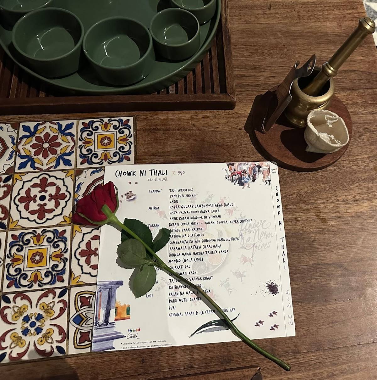 Menu at Under The Neem Trees, Ahmedabad