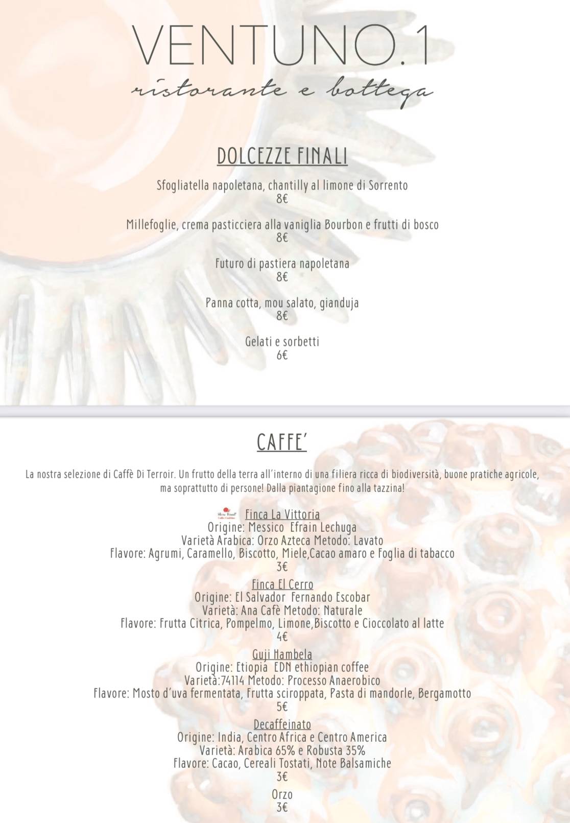 Menu at Ventuno.1 Ristorante e Bottega, Alba, Via Cuneo