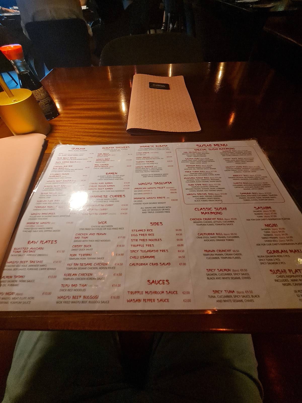 Menu at Wagyu Bar & Kitchen, Valletta