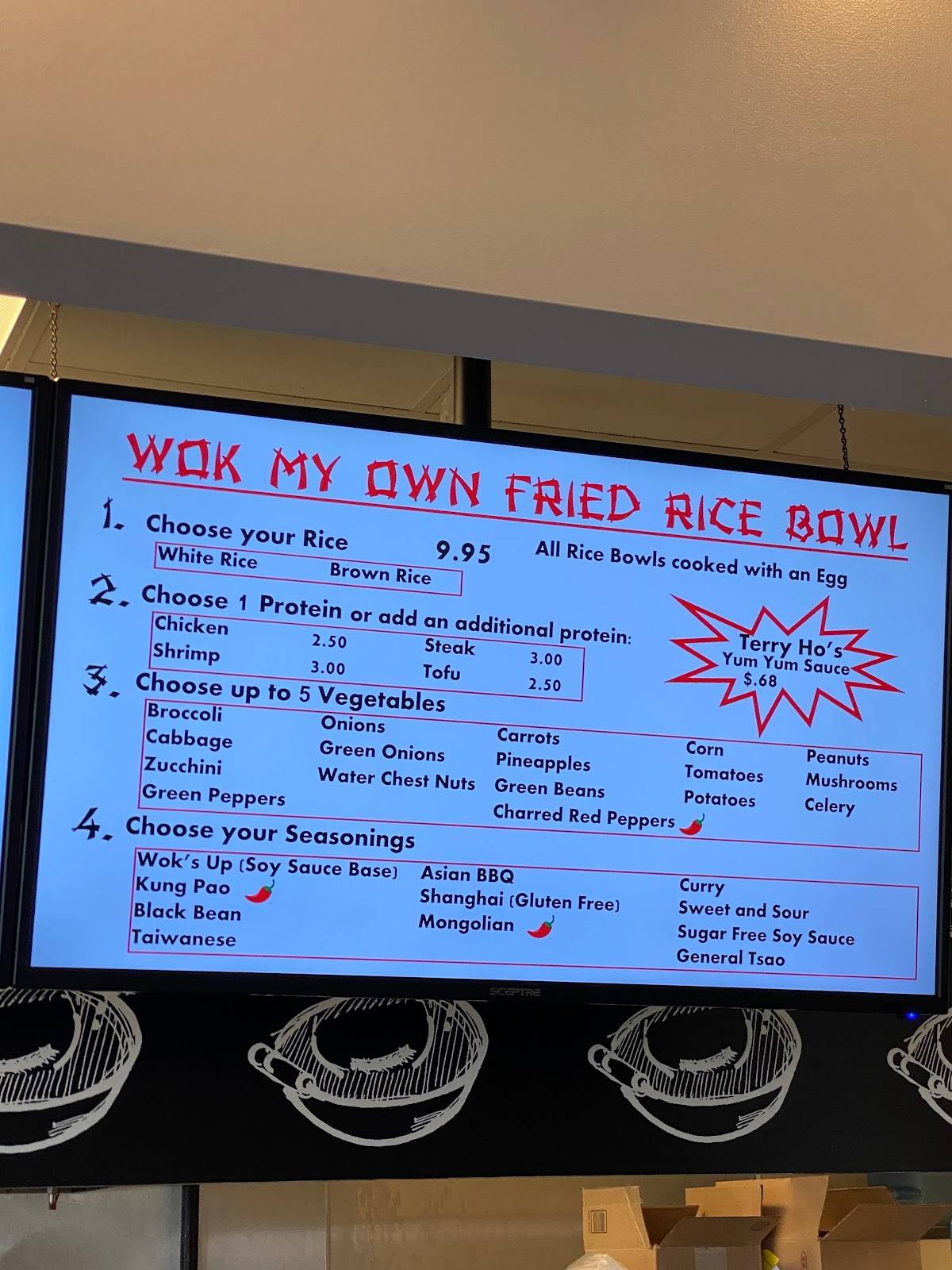 Menu at Wok's Up restaurant, Athens, Oconee Connector #470