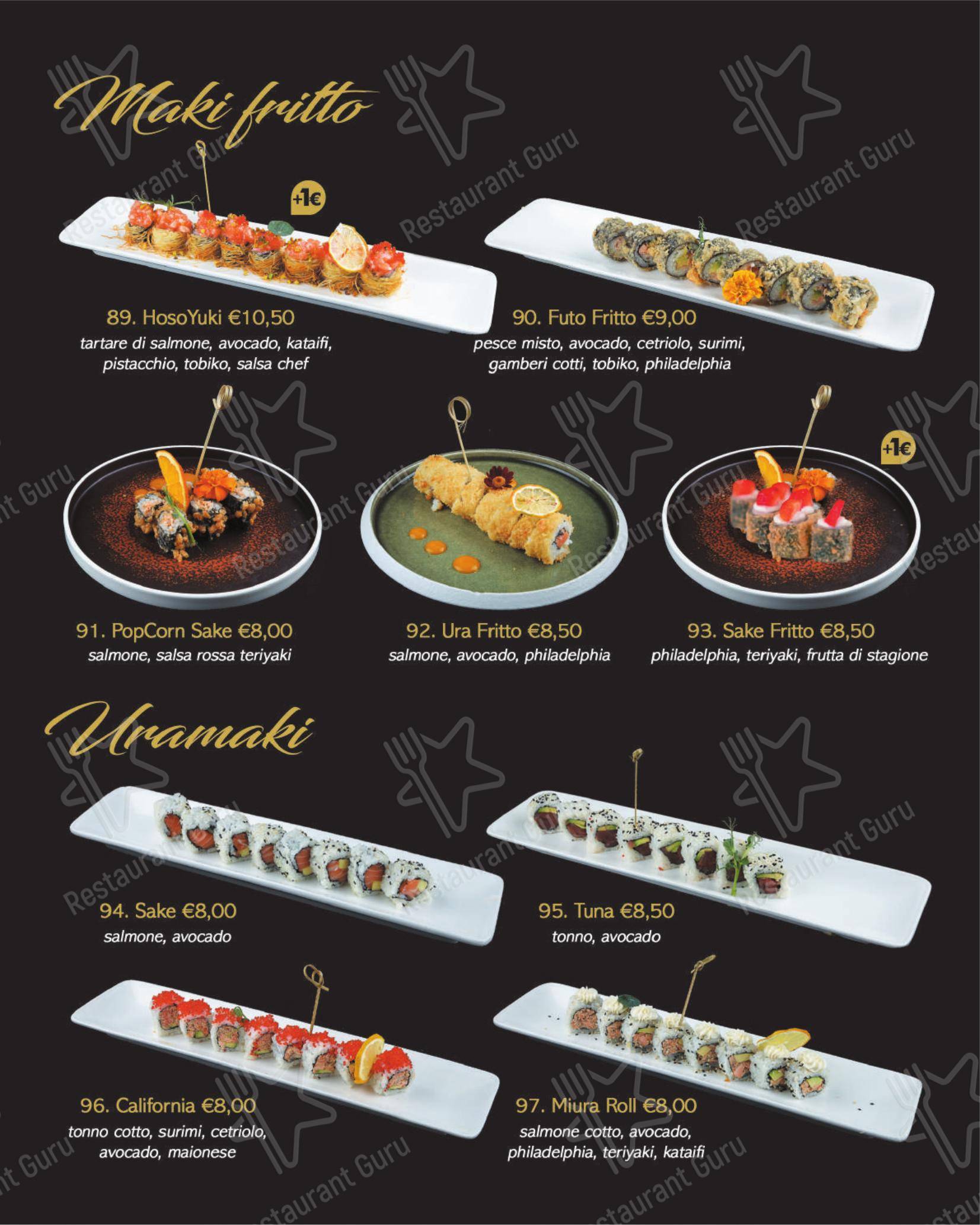Menu da Yuki Sushi Ragusa ristorante, Ragusa, Viale delle Americhe