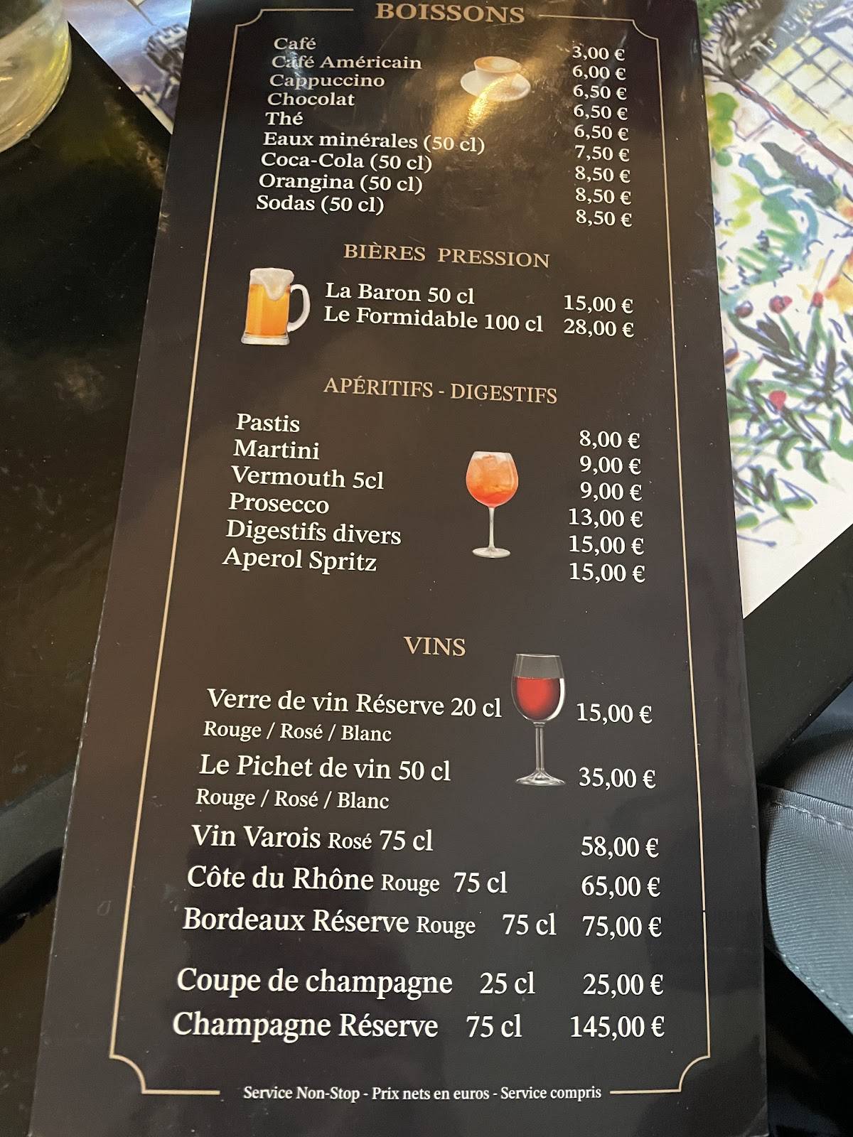 Menu at Restaurant le Marathon, Monaco-Ville