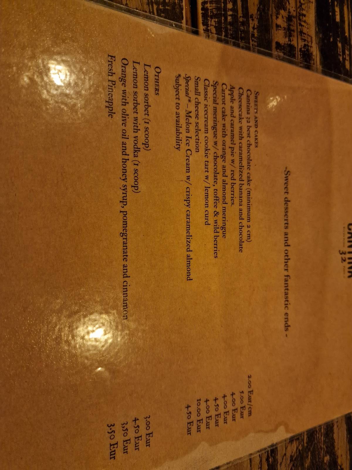 Menu at Restaurante Cantina 32, Porto