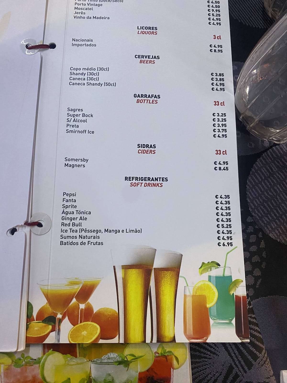 Menu at Restaurante Clipper, Armação de Pêra